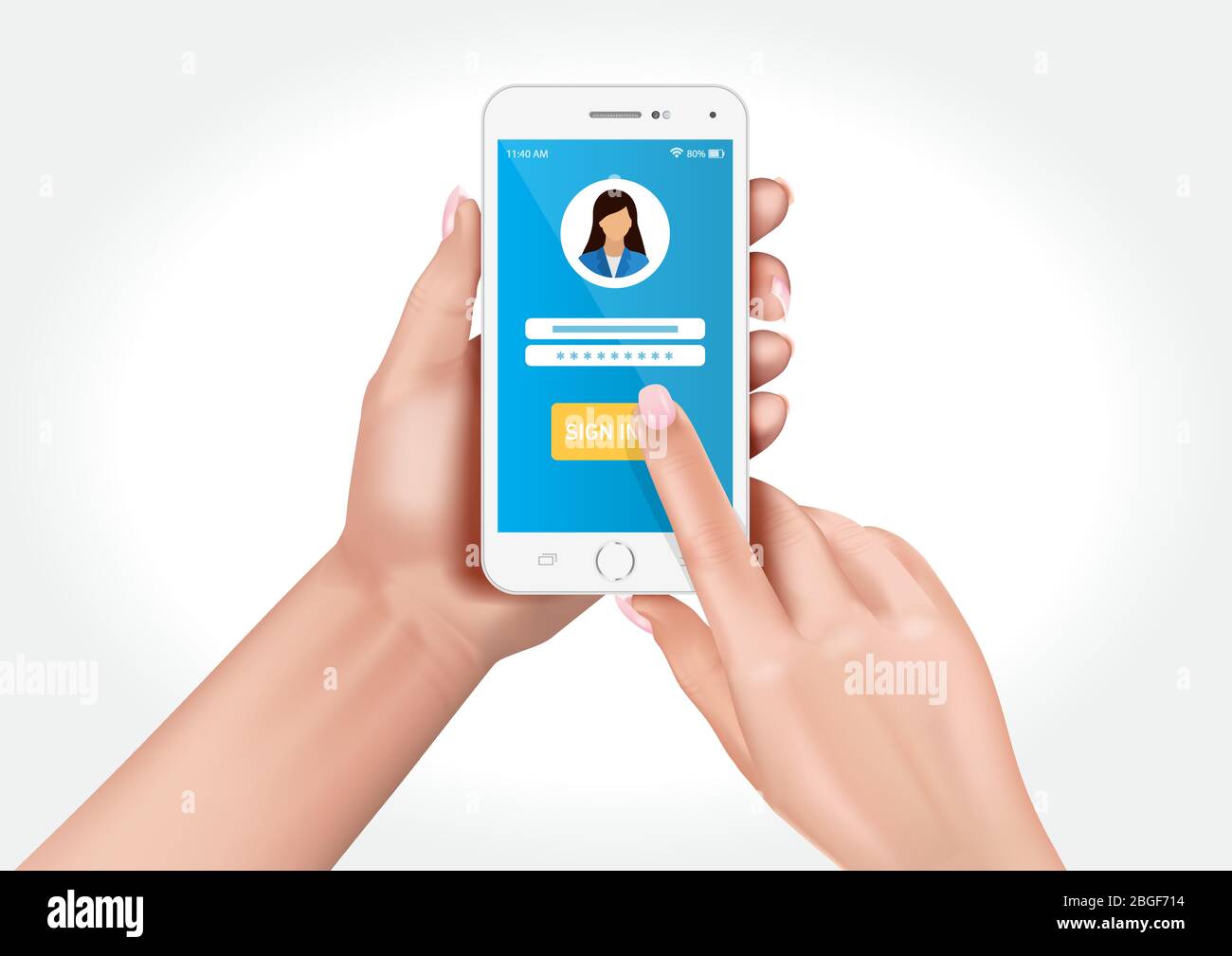 Yellow button showing information sign Stock Vector Images - Alamy