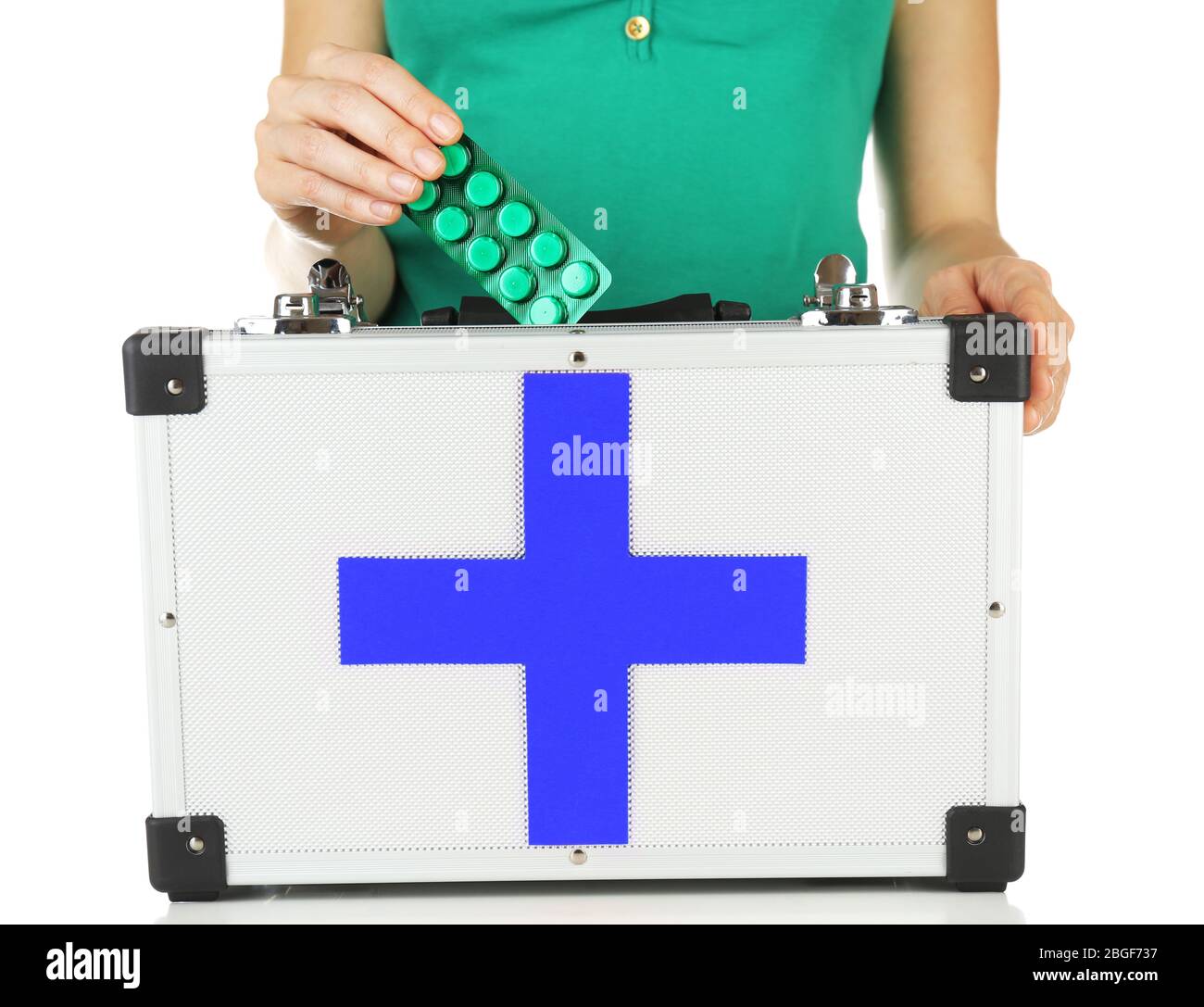 Woman with first aid kit hi-res stock photography and images - Alamy