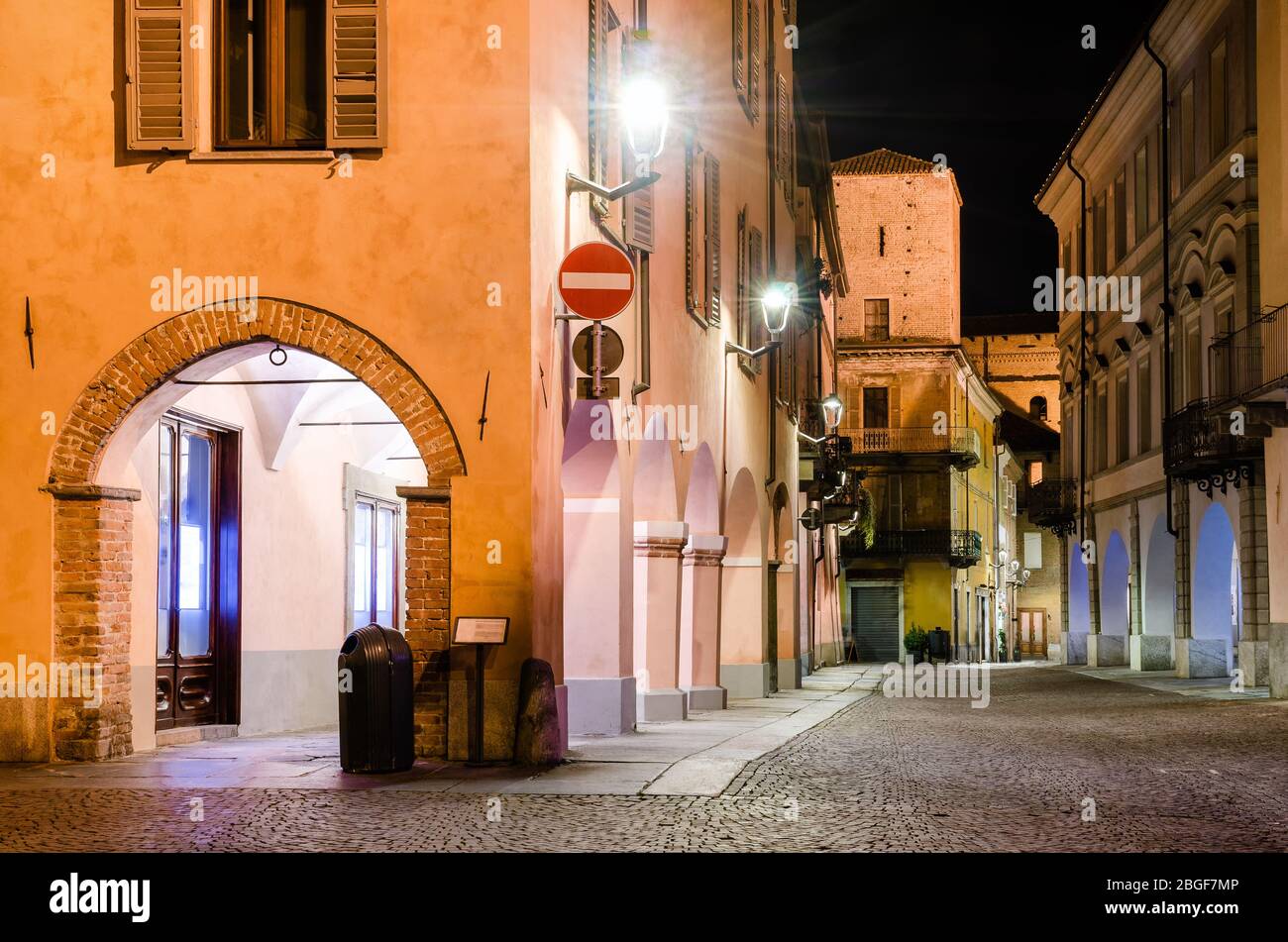 Piazza Risorgimento and the medieval collonnade of via Cavour, one of ...