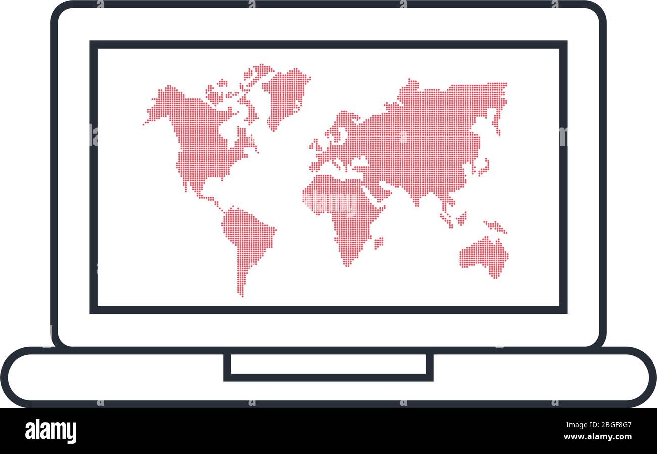 laptop with world planet earth maps Stock Vector Image & Art - Alamy