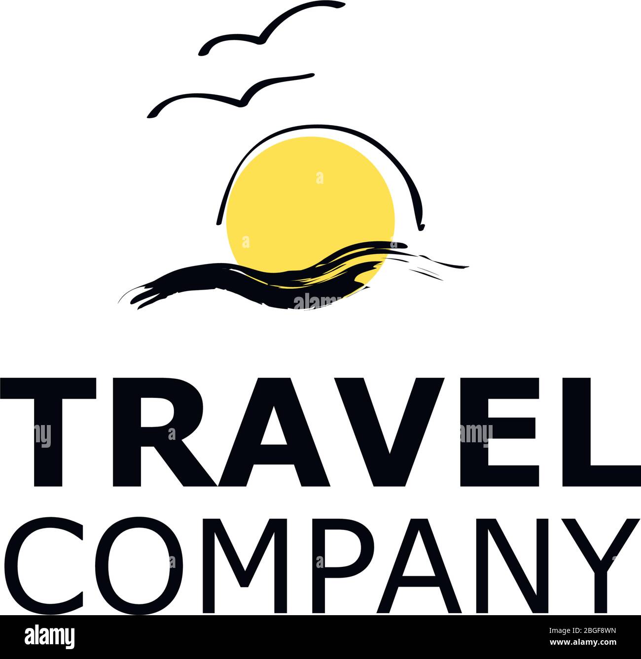 Vector Logo travel agency symbol sea on white Stock Vector Image & Art ...