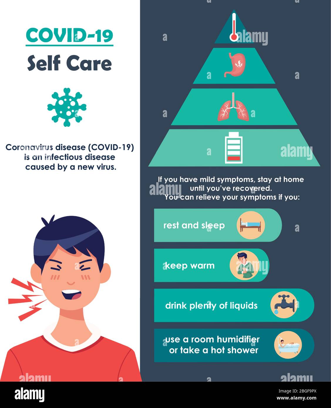 covid19 infographics with self care Stock Vector Image & Art - Alamy