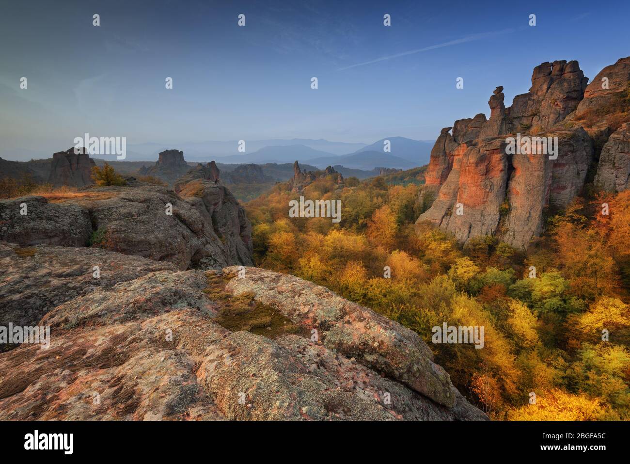 Belogradchik rocks. Magnificent morning view of the Belogradchik rocks ...
