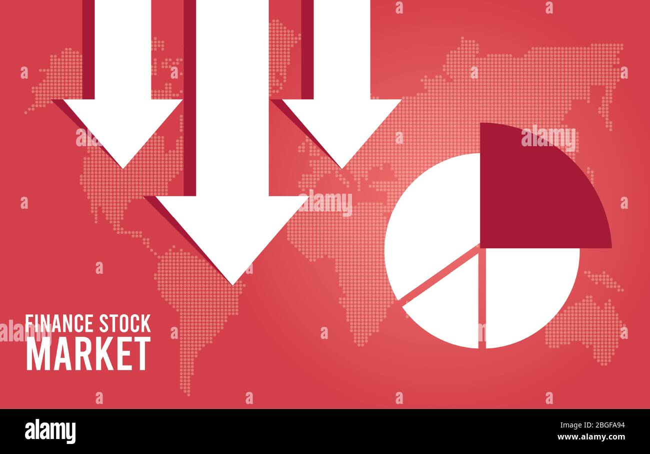 economic recession infographic with arrows and earth maps Stock Vector ...