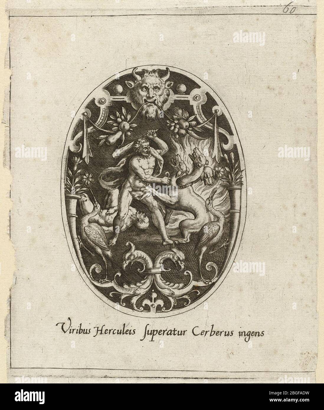 Hercules doodt het monster Geryon Stock Photo - Alamy