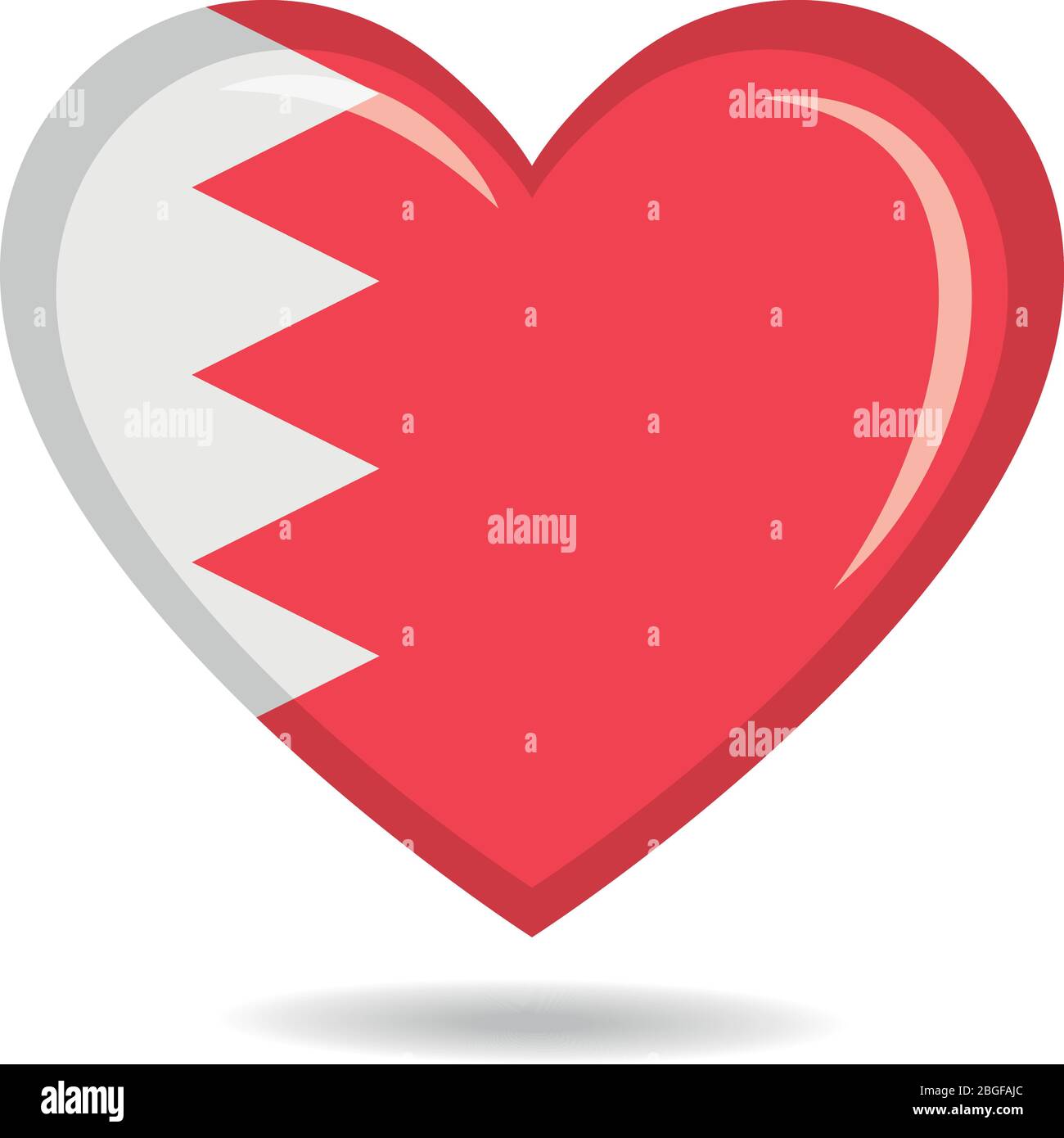 Bahrain national flag in heart shape vector illustration Stock Vector ...