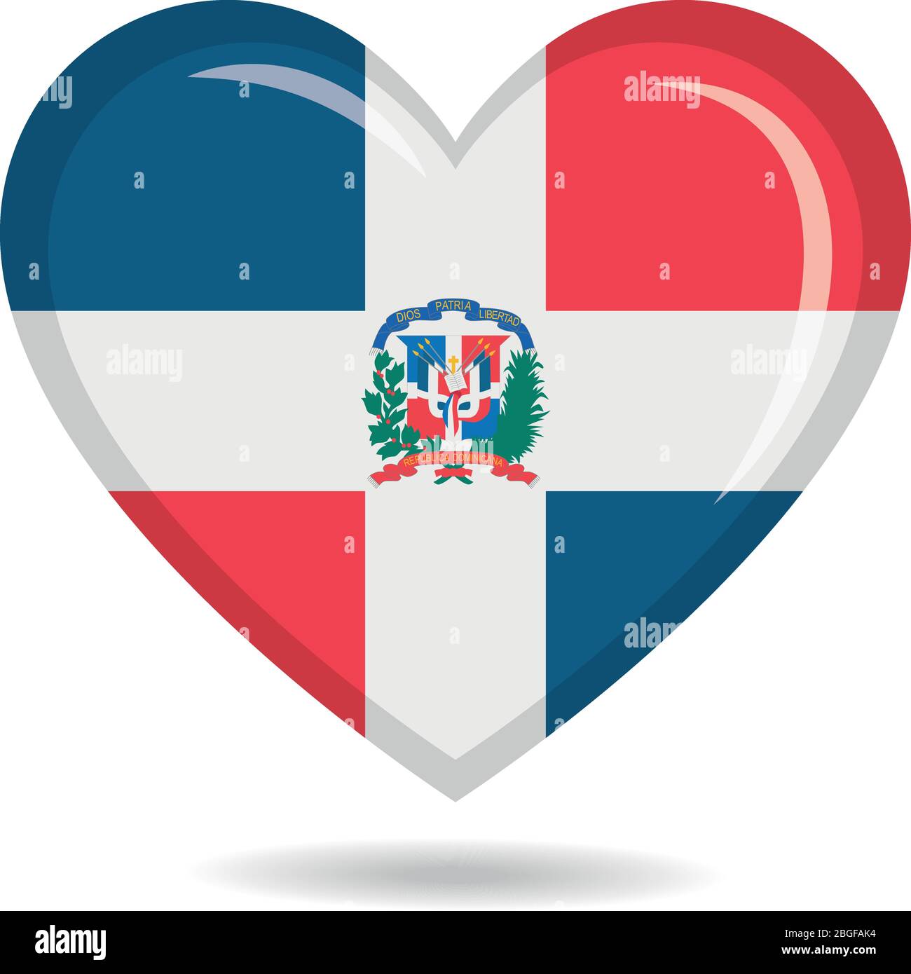 Dominican Republic national flag in heart shape vector illustration ...