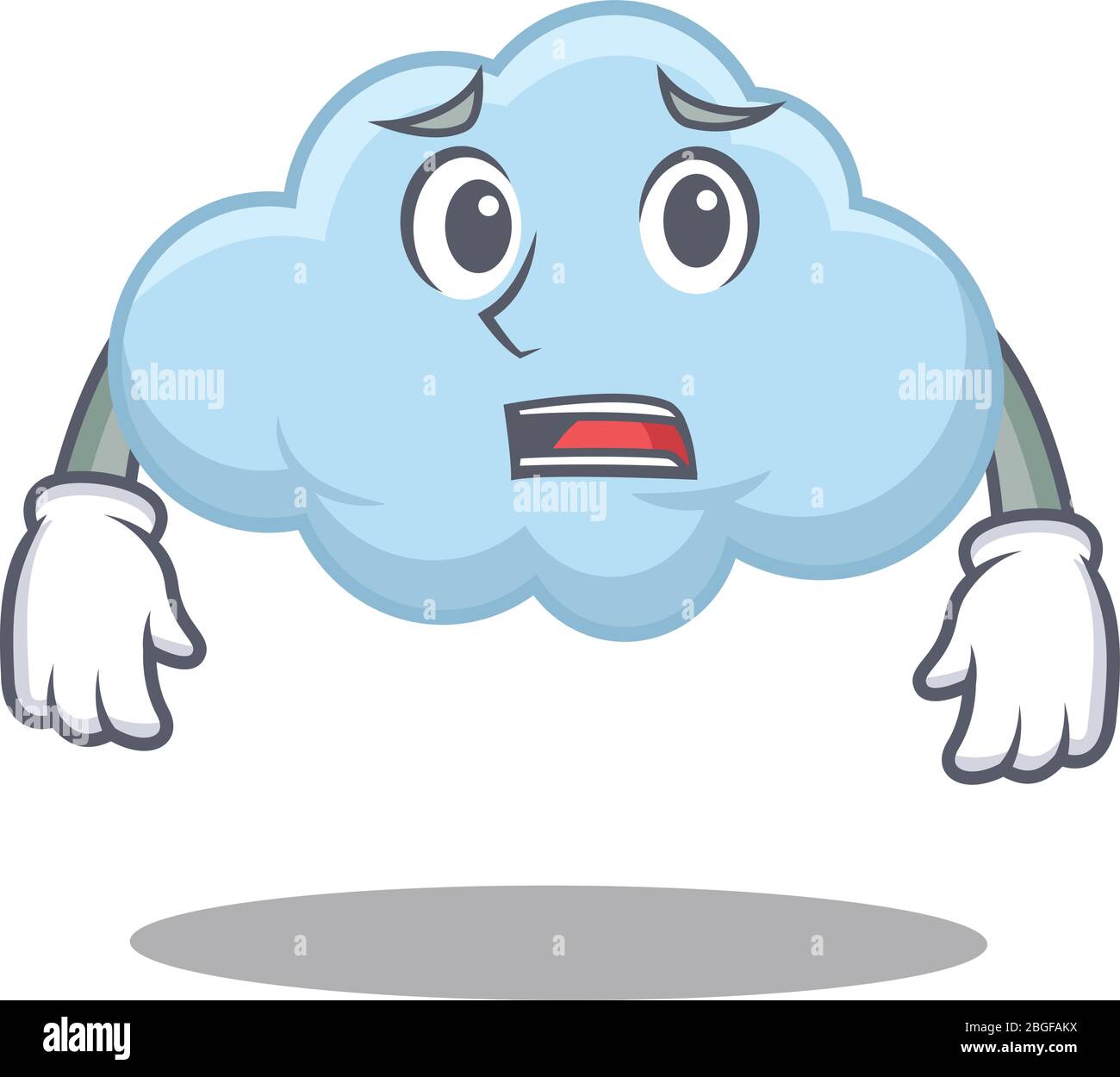 Cartoon design style of blue cloud showing worried face Stock Vector ...