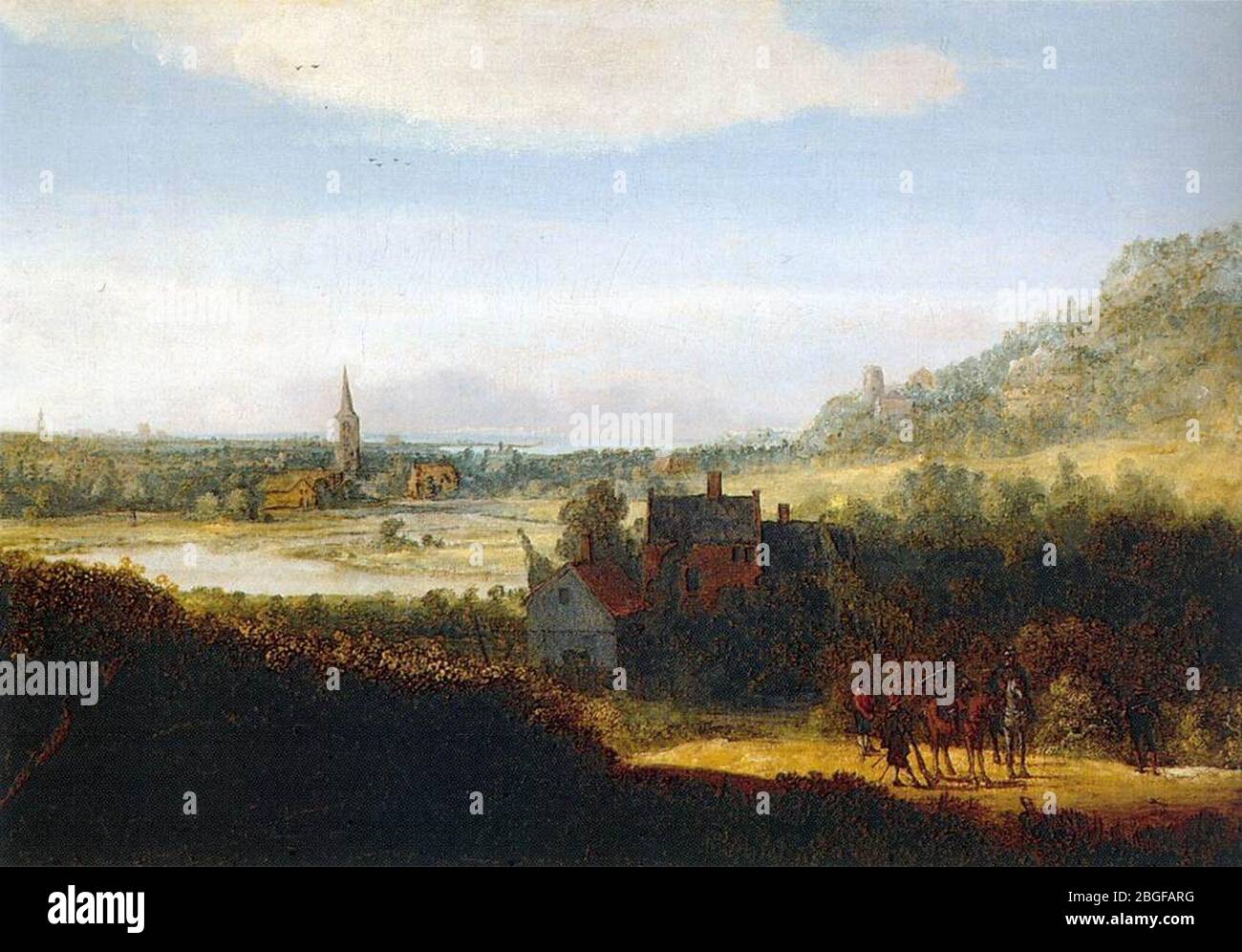 Hercules Seghers - Landscape with Armed Men Stock Photo - Alamy