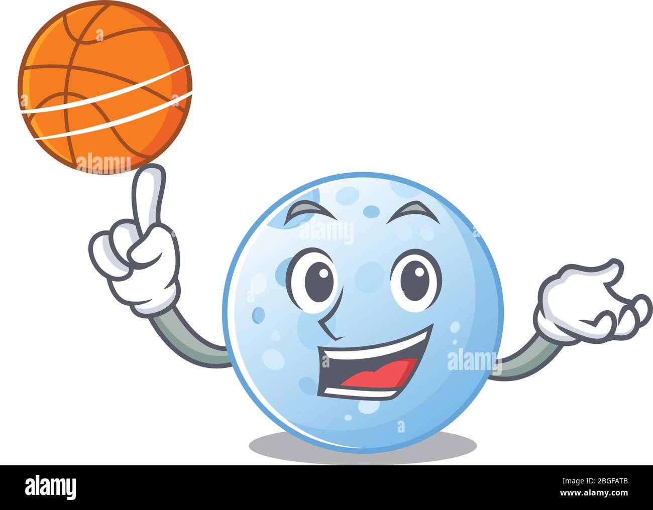 Gorgeous blue moon mascot design style with basketball Stock Vector ...