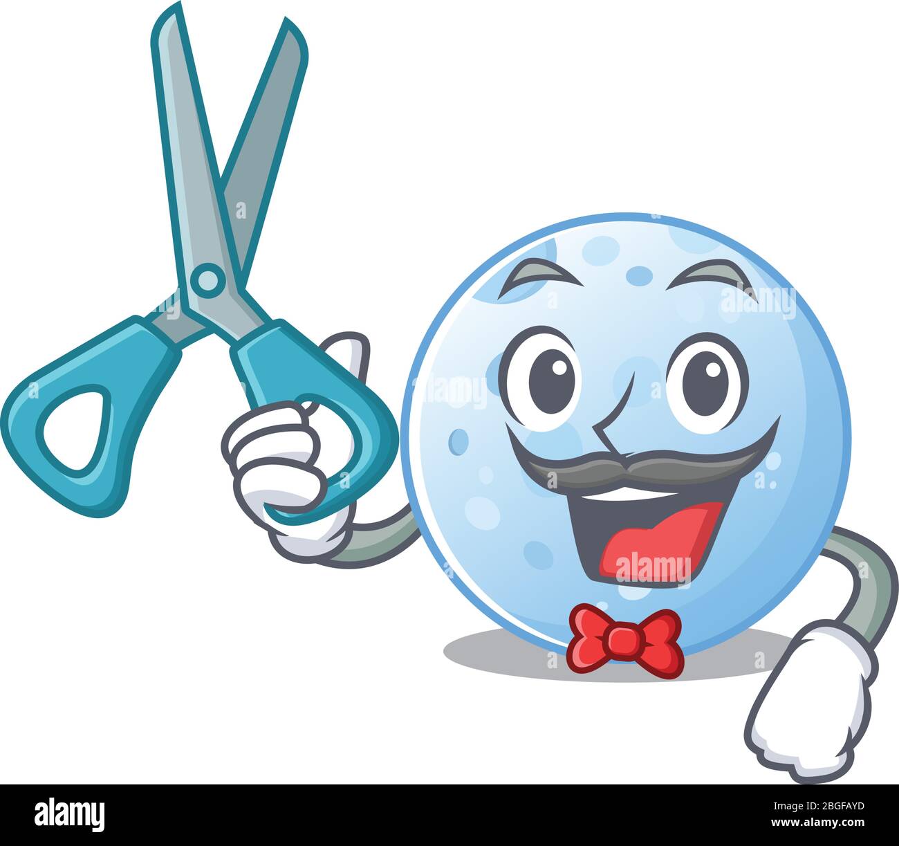 Sporty blue moon cartoon character design with barber Stock Vector ...