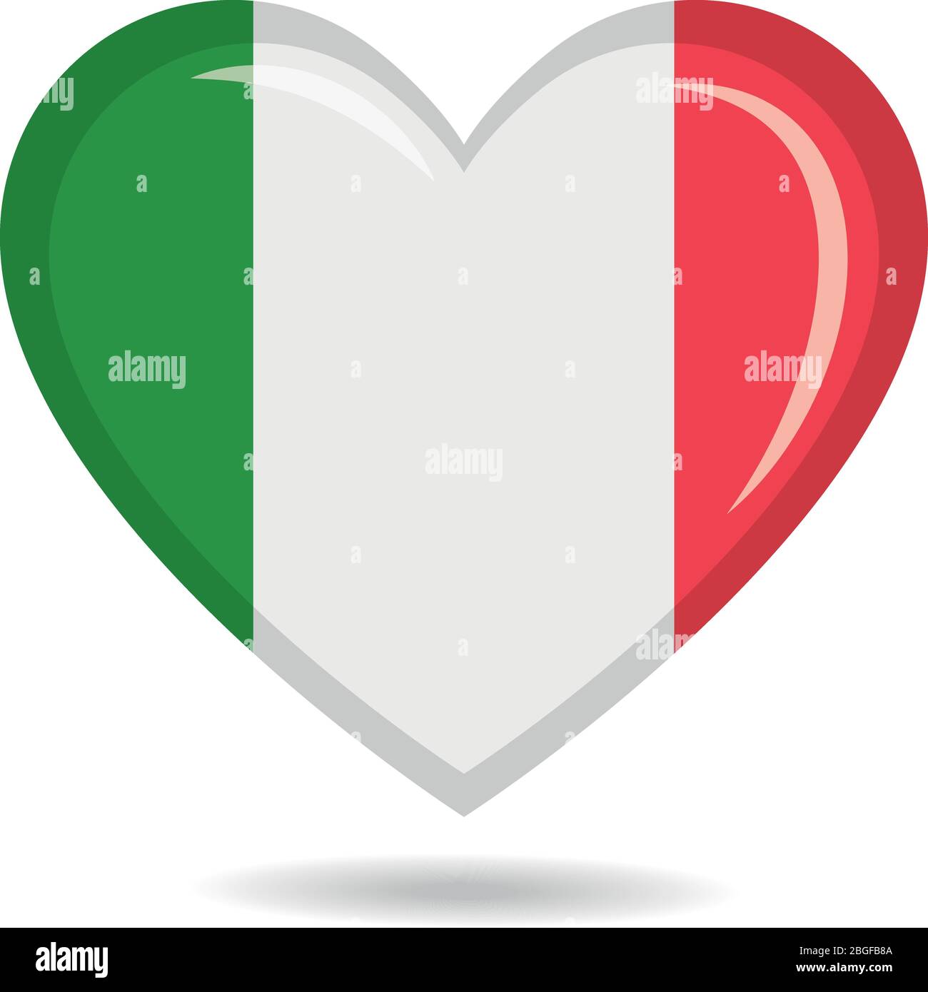Italy national flag in heart shape vector illustration Stock Vector ...