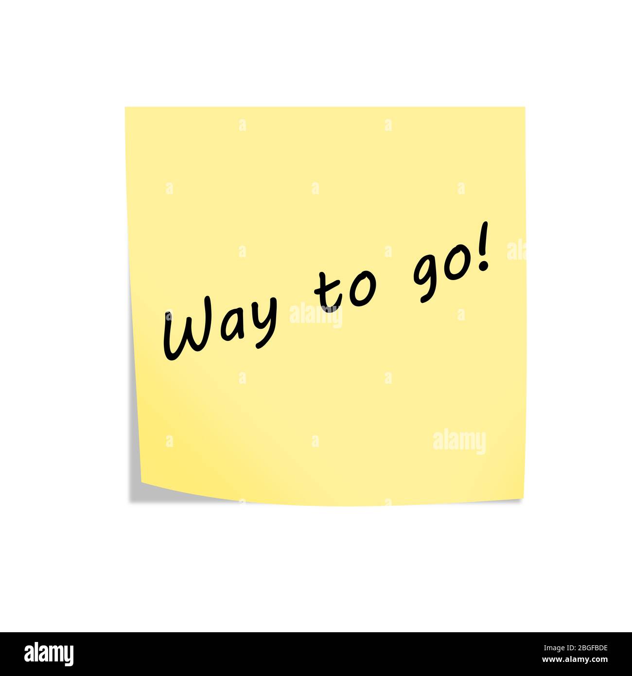 Way to go reminder post note isolated on white with clipping path Stock ...