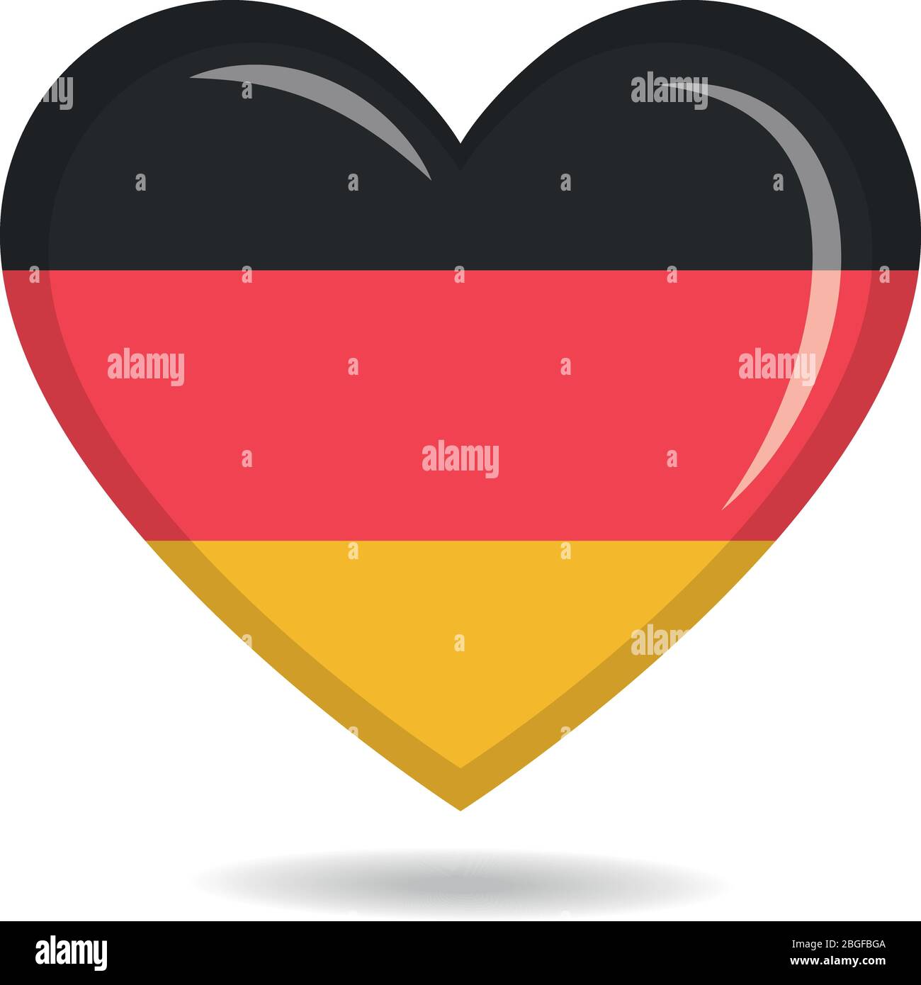 Germany national flag in heart shape vector illustration Stock Vector ...