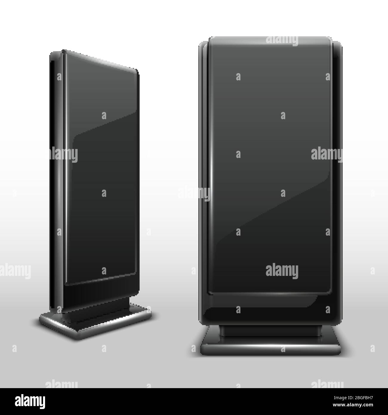 Outdoor lcd digital display. Standing screen billboard isolated vector ...