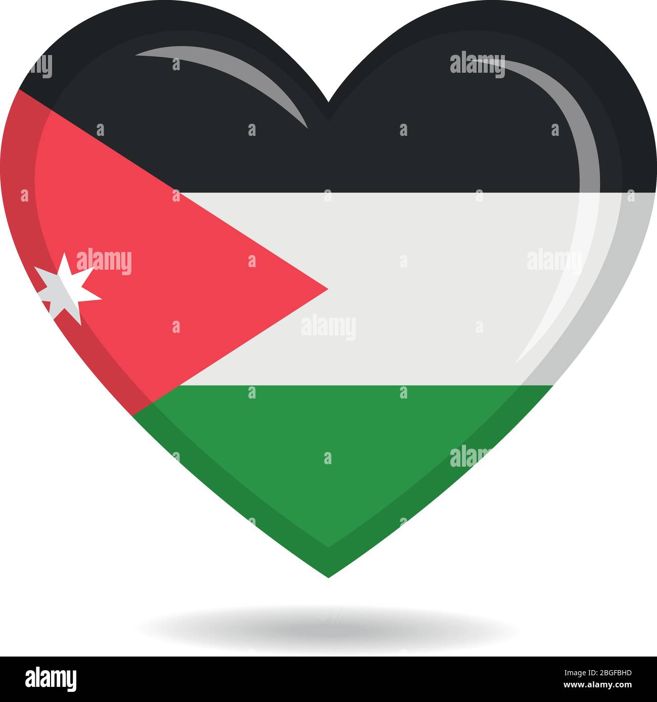 Jordan national flag in heart shape vector illustration Stock Vector ...