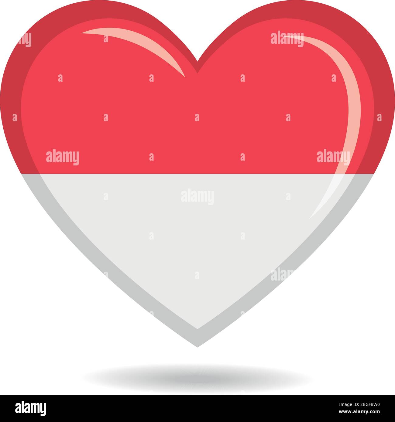 Indonesia national flag in heart shape vector illustration Stock Vector ...