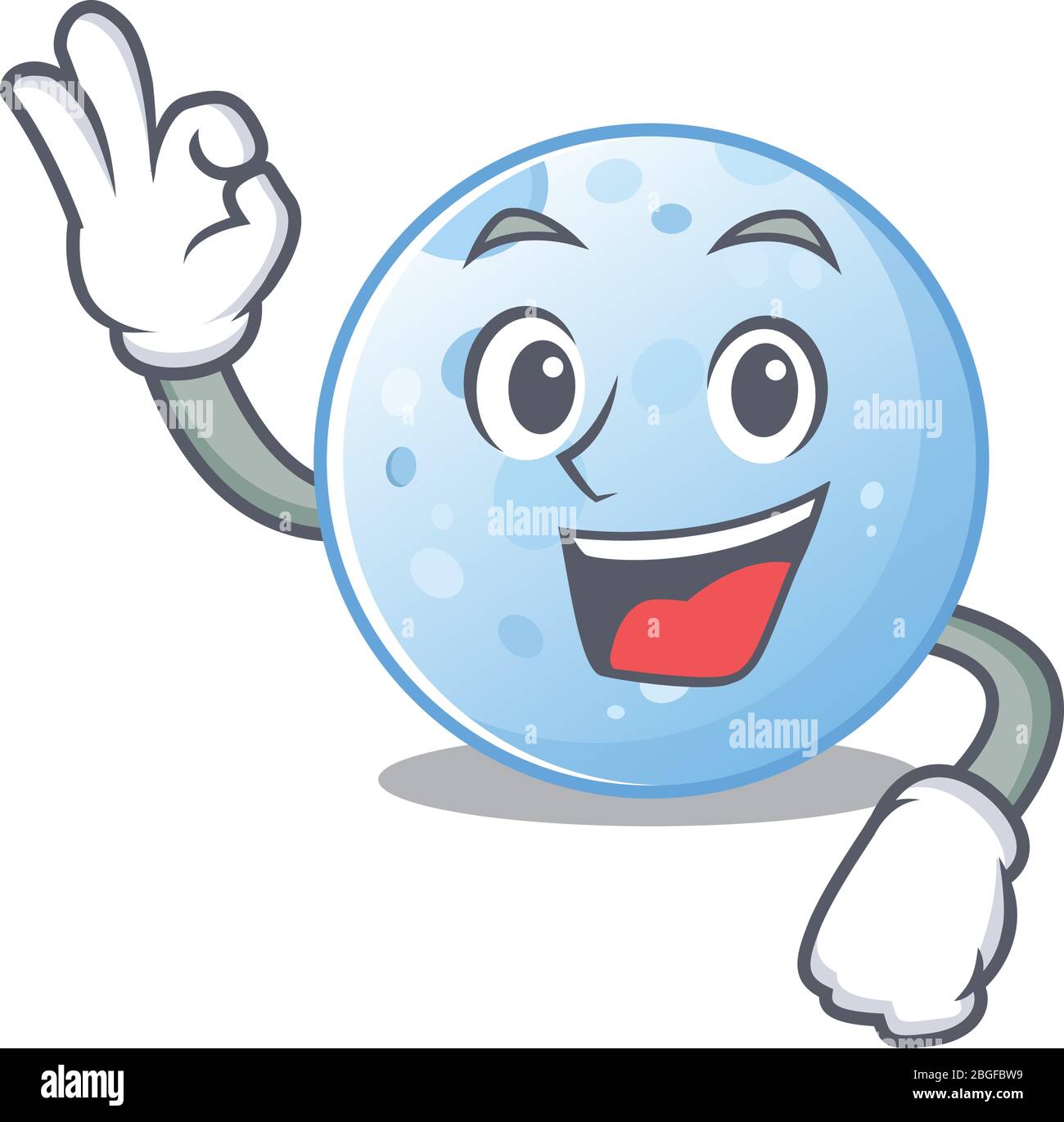 Blue moon mascot design style with an Okay gesture finger Stock Vector ...