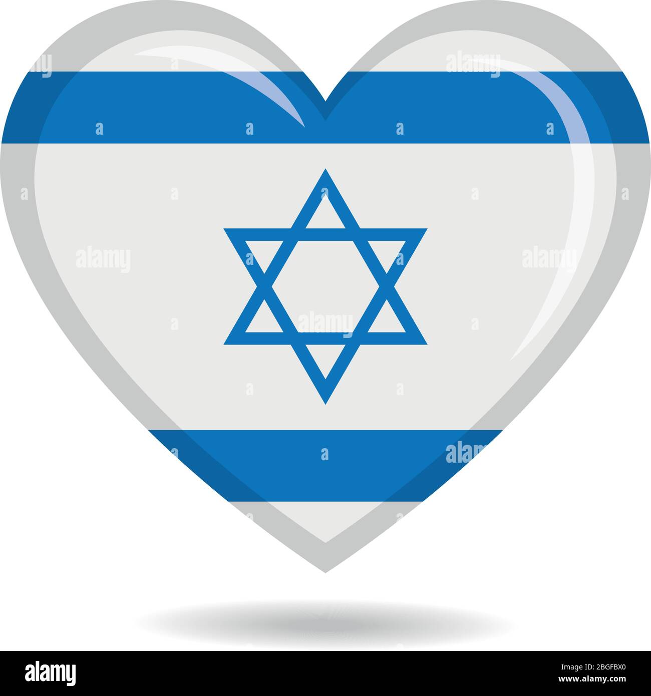 Israel national flag in heart shape vector illustration Stock Vector ...