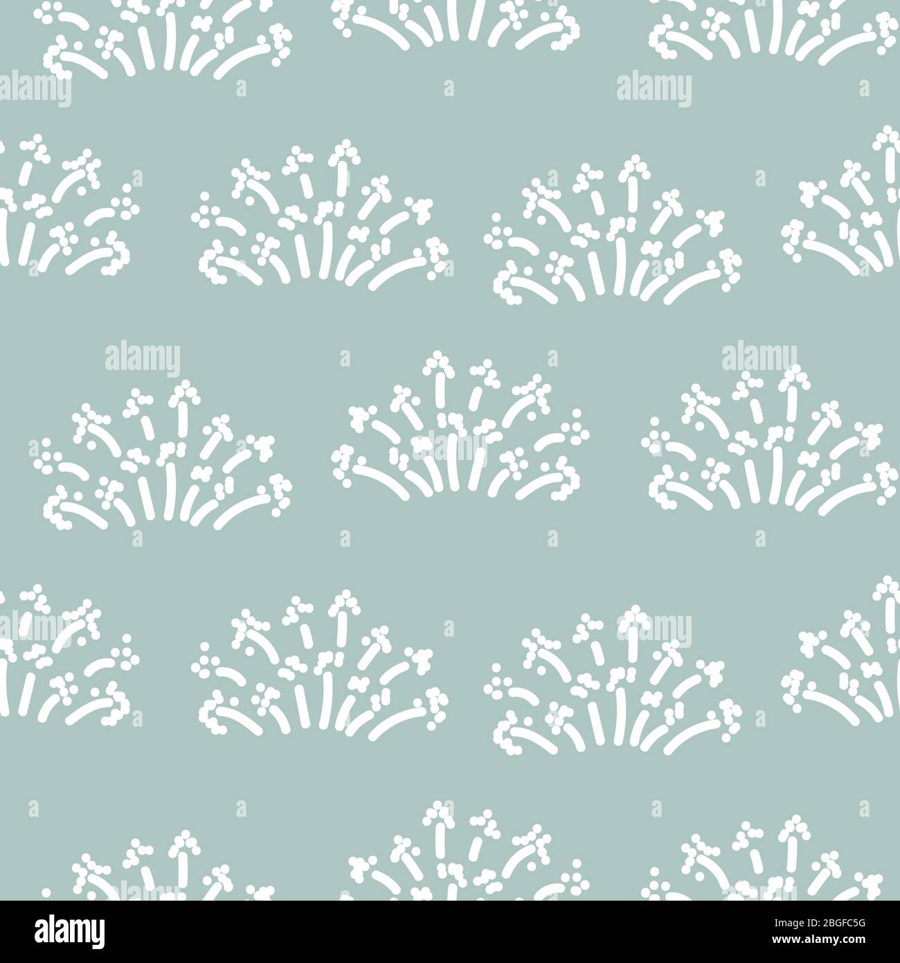 Floral simple seamless pattern with grass plants. Vector pastel blue ...