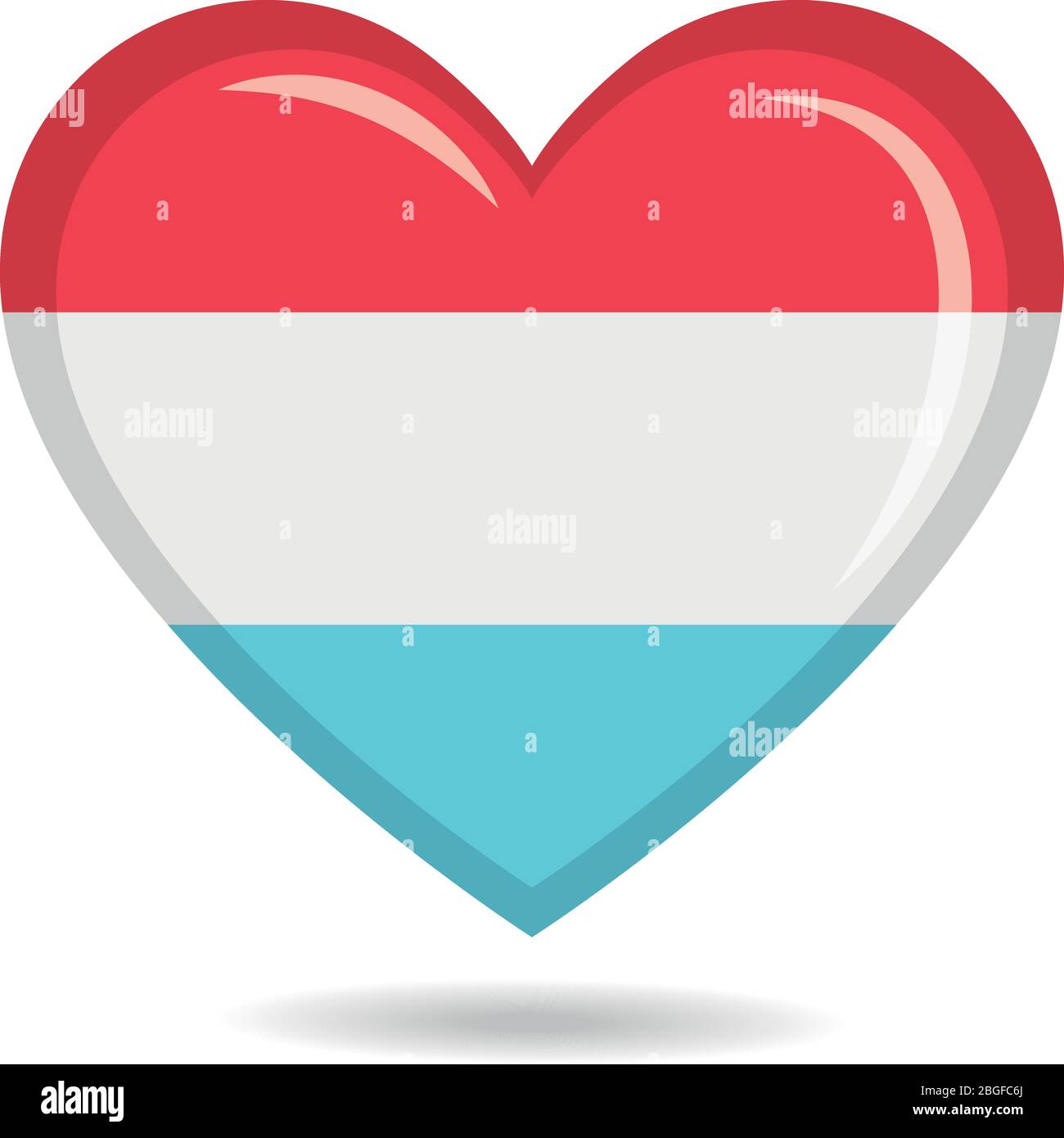 Luxembourg national flag in heart shape vector illustration Stock ...