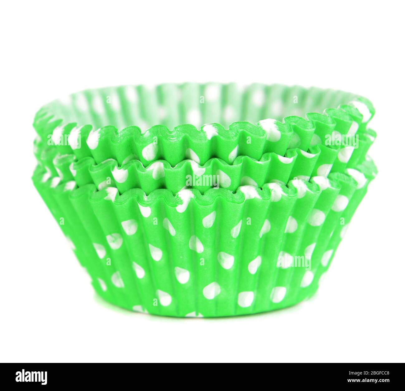 Colorful cupcake wrappers isolated on white Stock Photo - Alamy