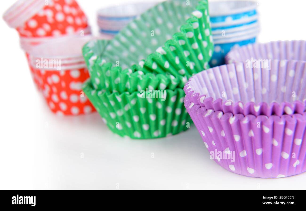 Colorful cupcake wrappers, close-up Stock Photo - Alamy
