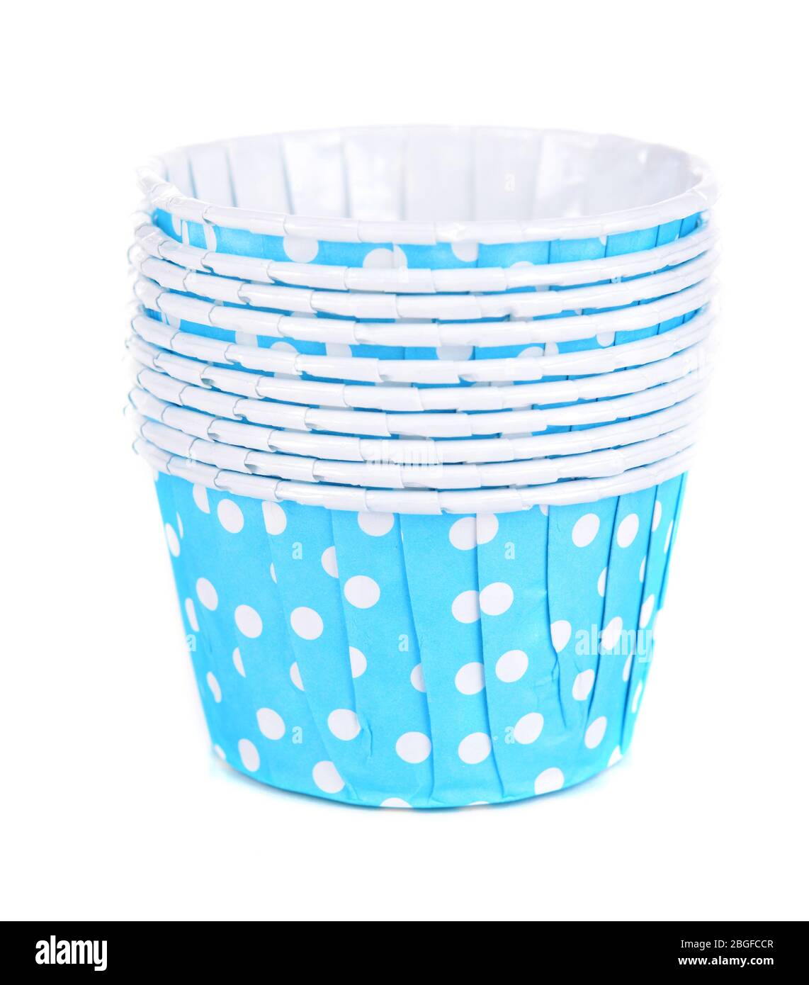 Colorful cupcake wrappers isolated on white Stock Photo - Alamy