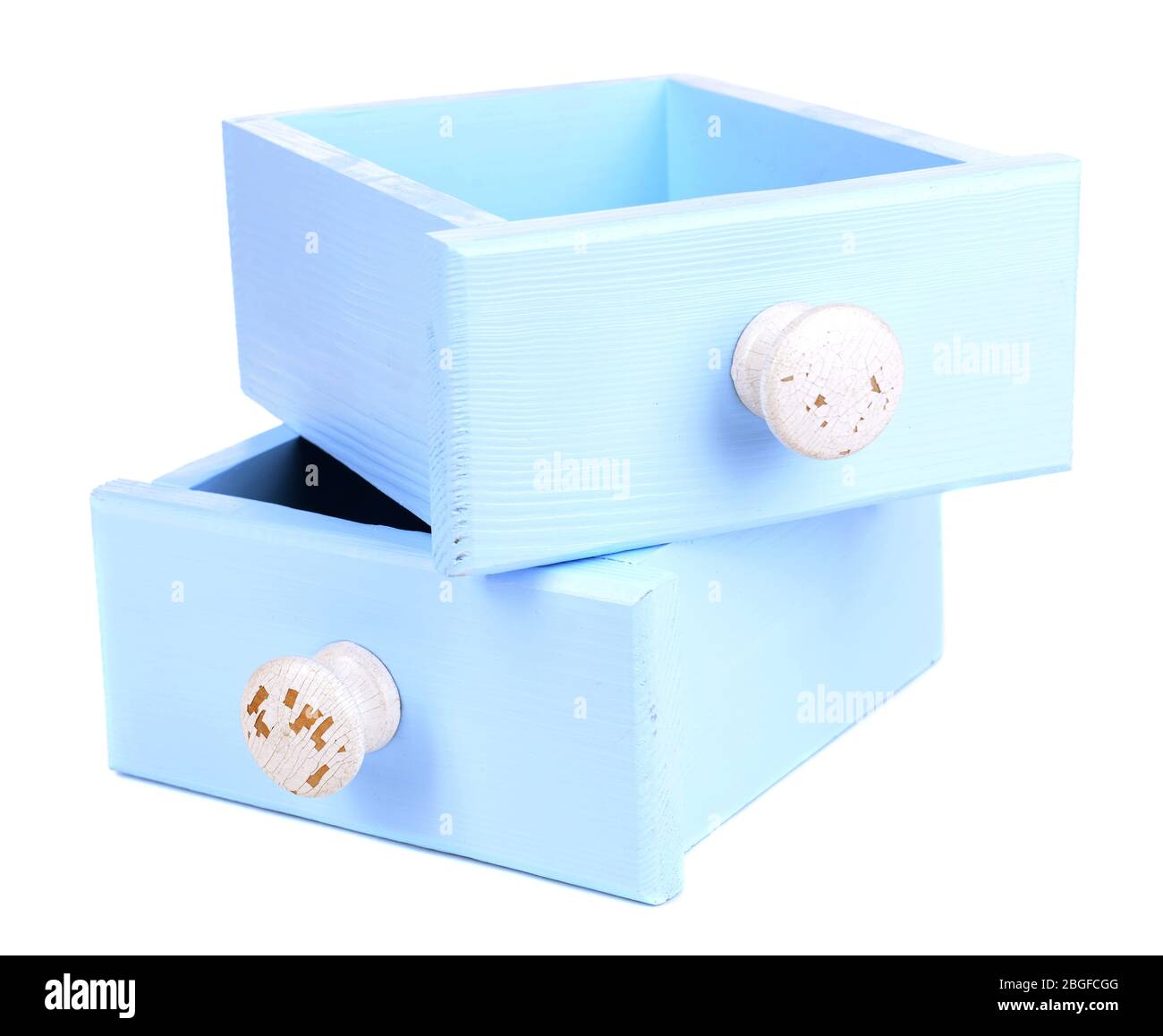 Wooden boxes isolated on white Stock Photo - Alamy