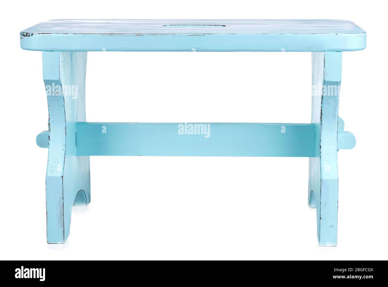 Wooden stool isolated on white Stock Photo - Alamy