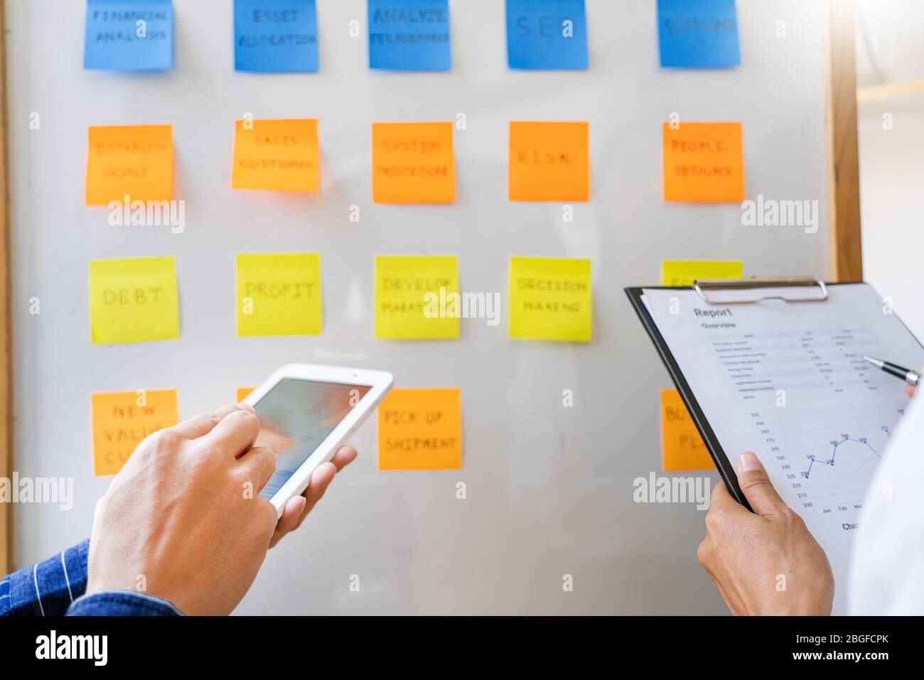 Woman focus on working post it notes hi-res stock photography and ...