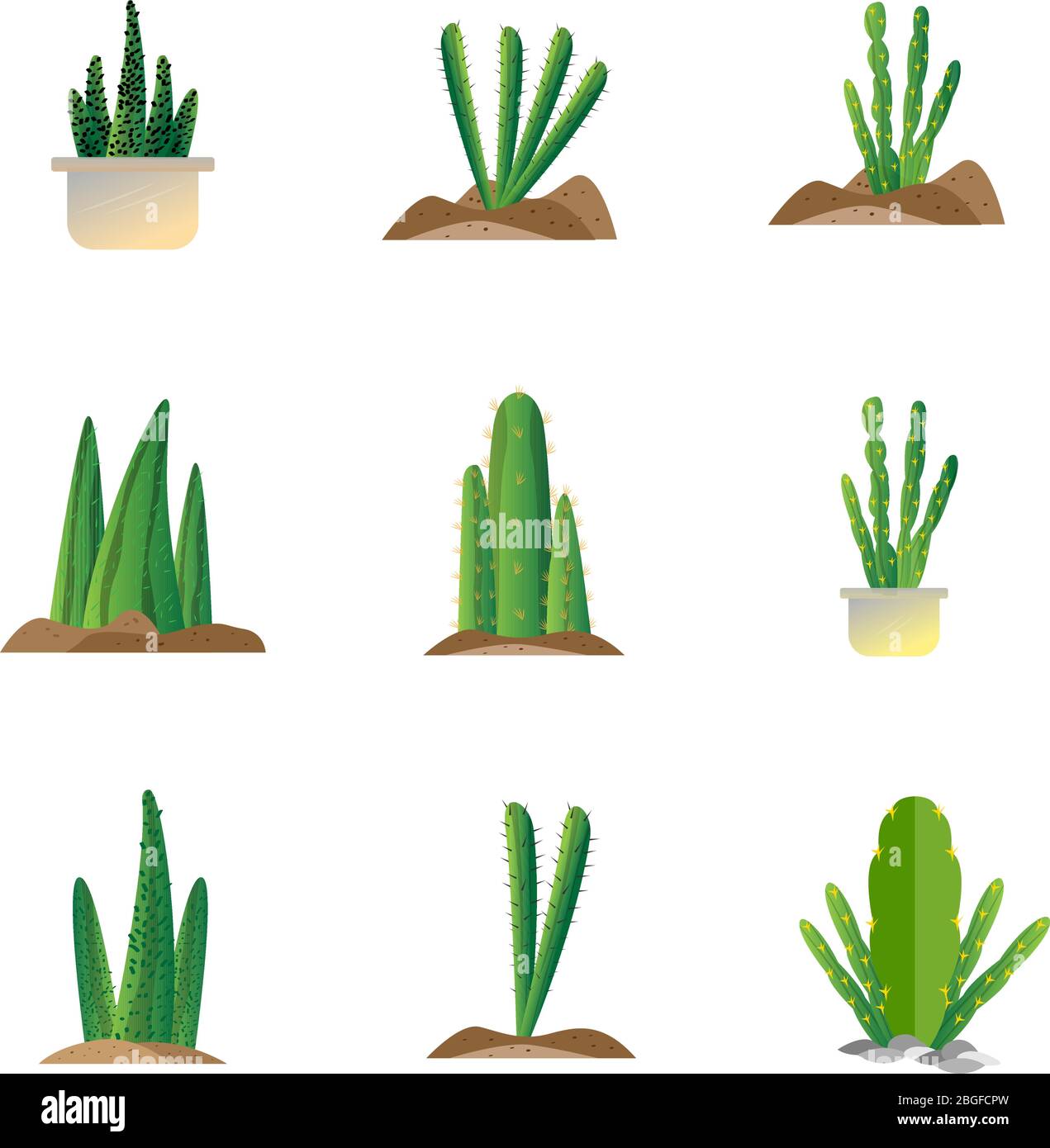 Set of cactus icons Stock Vector Image & Art - Alamy