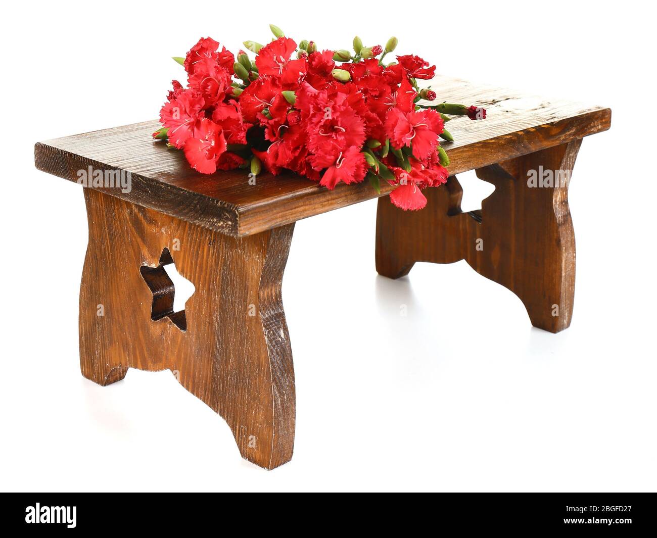 Flowers on bench Cut Out Stock Images & Pictures - Alamy