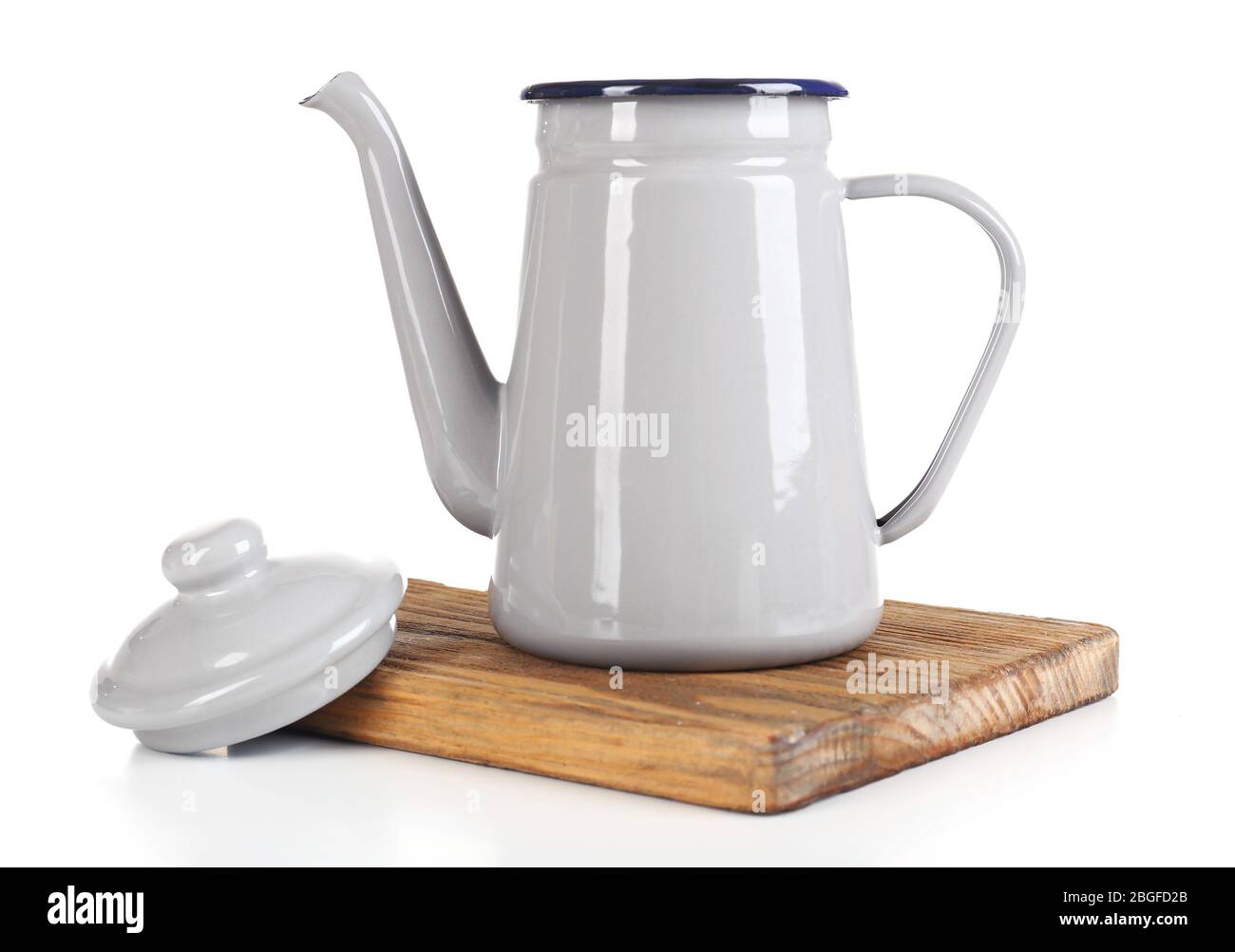 Grey teapot isolated on white Stock Photo - Alamy