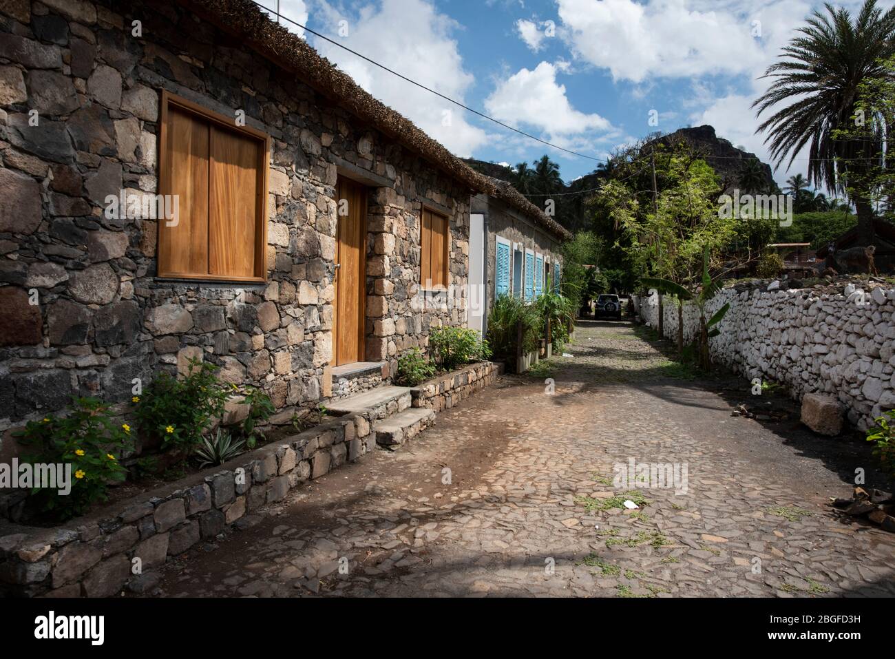 Street in Cidade Velha, Cape Verde Stock Photo - Alamy
