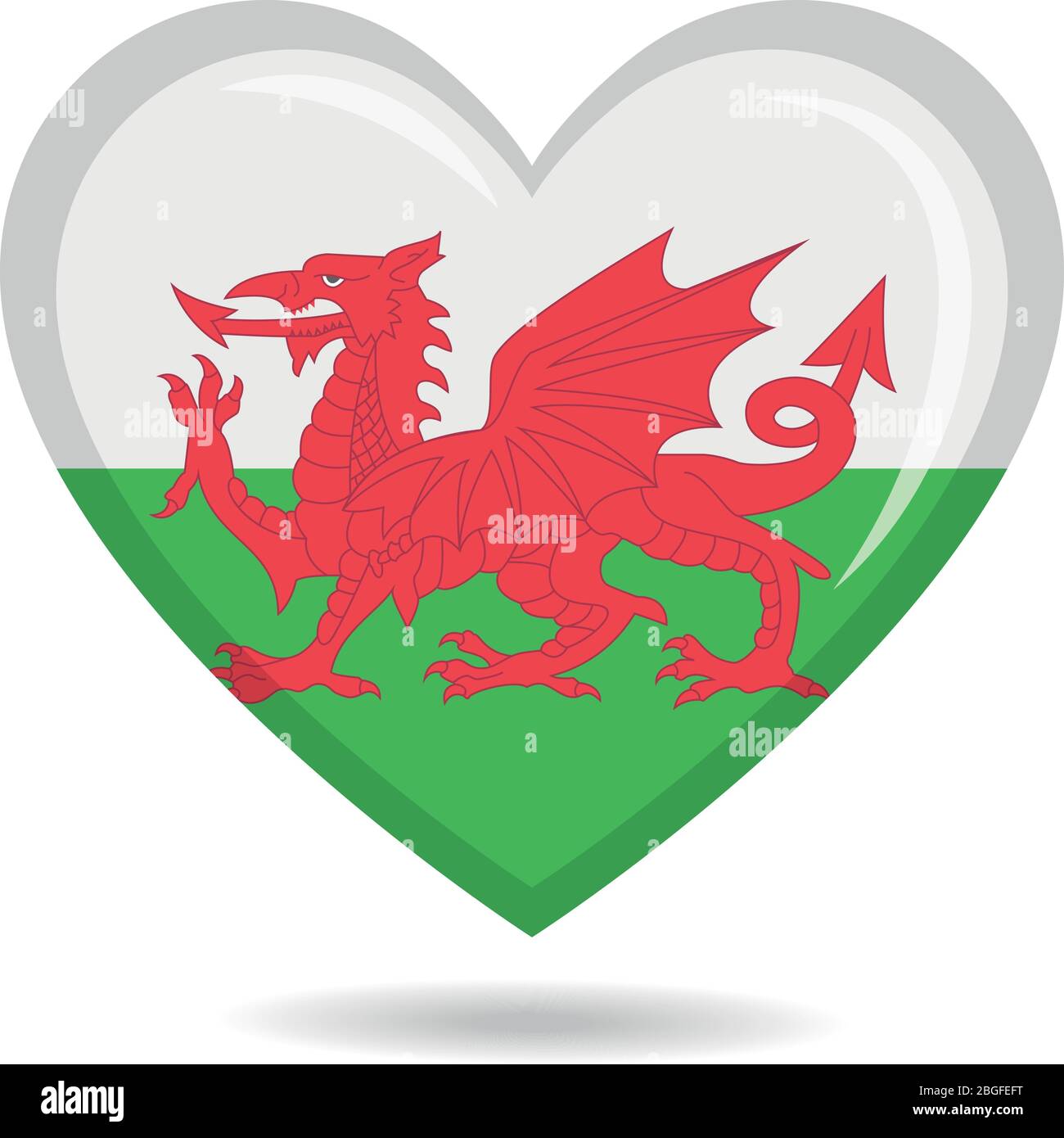 Wales national flag in heart shape vector illustration Stock Vector ...