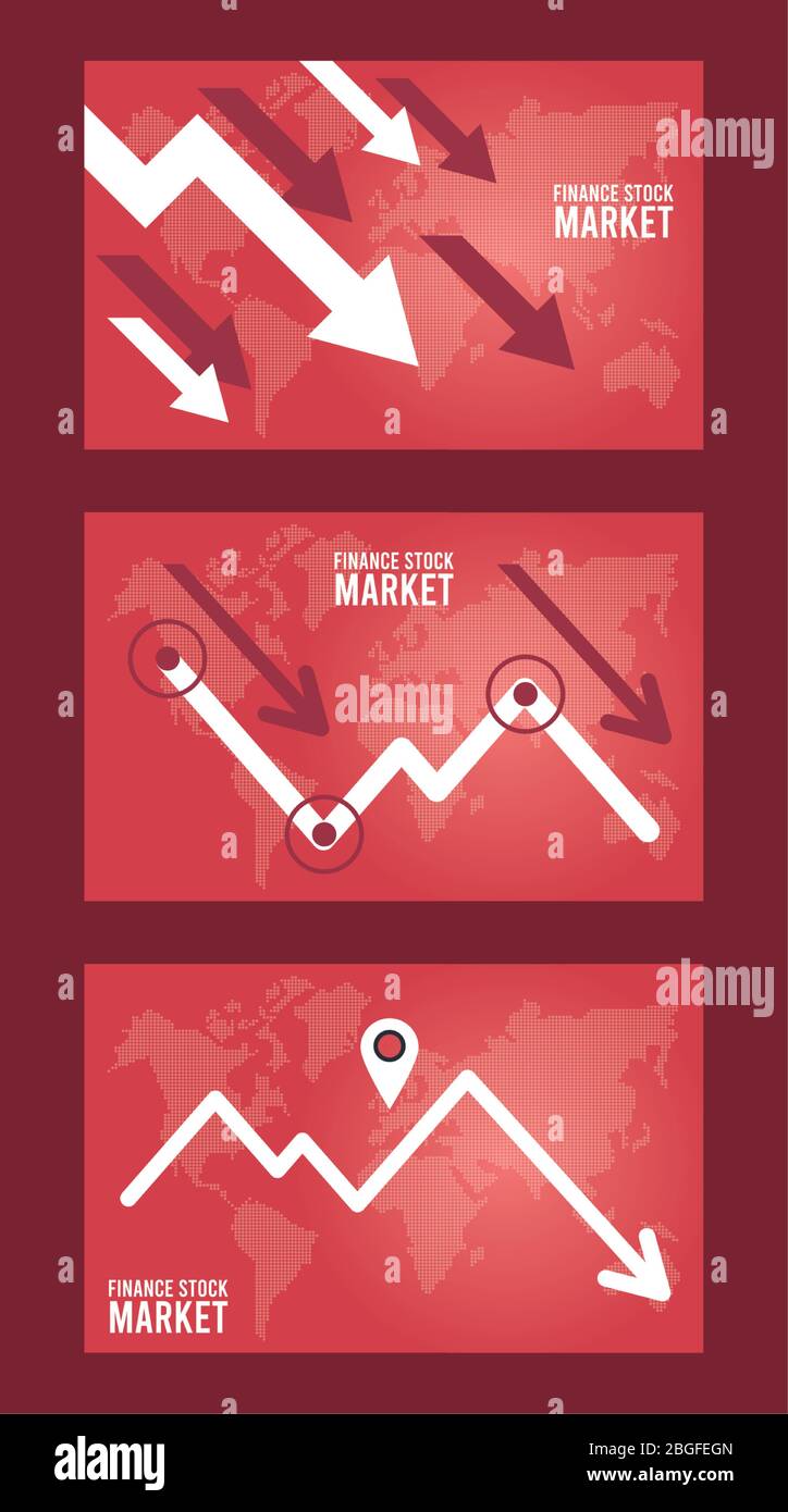 economic recession infographic with arrows and earth maps Stock Vector ...