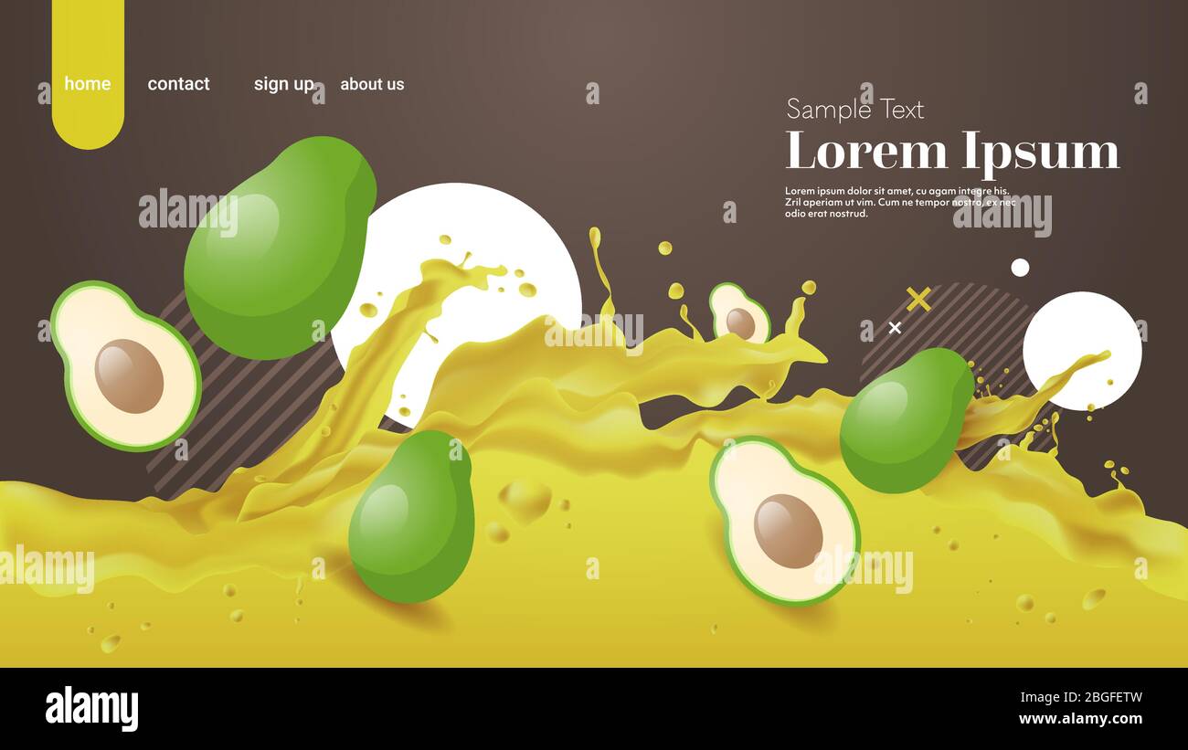 fresh avocado juice liquid splash realistic splashes healthy fruits ...