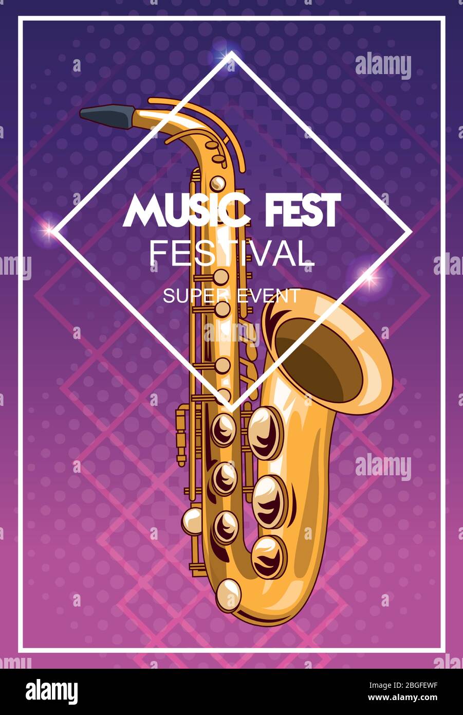music fest poster with saxophone Stock Vector Image & Art - Alamy