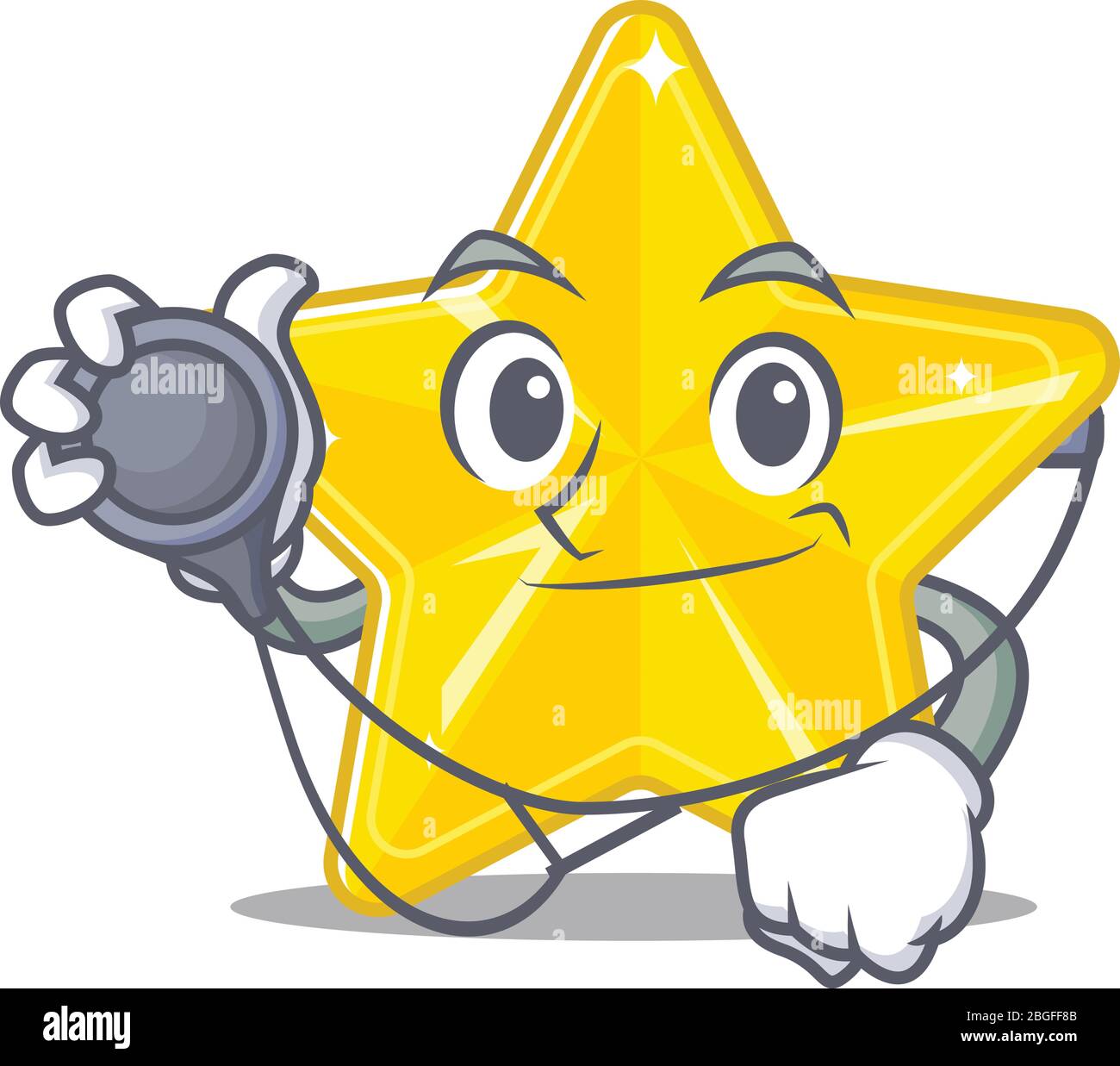 Shiny star in doctor cartoon character with tools Stock Vector Image ...