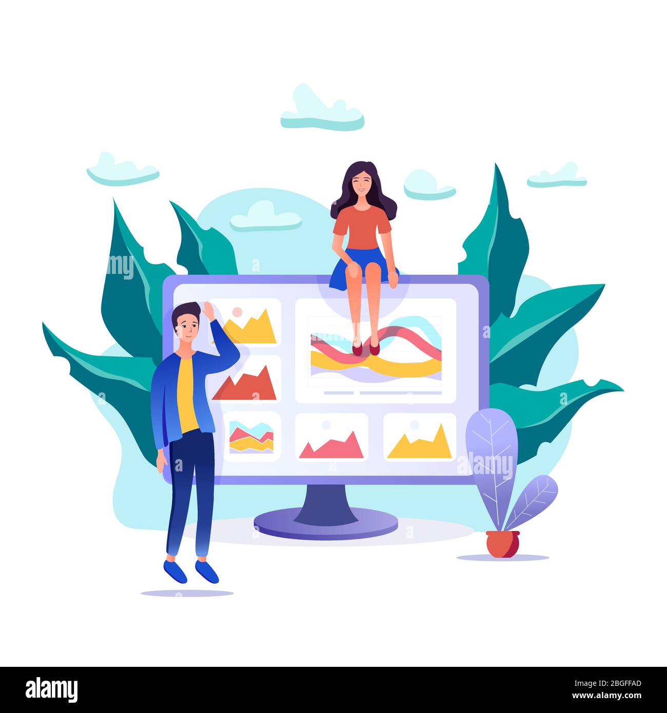 Business people analytics graph Stock Vector Images - Alamy