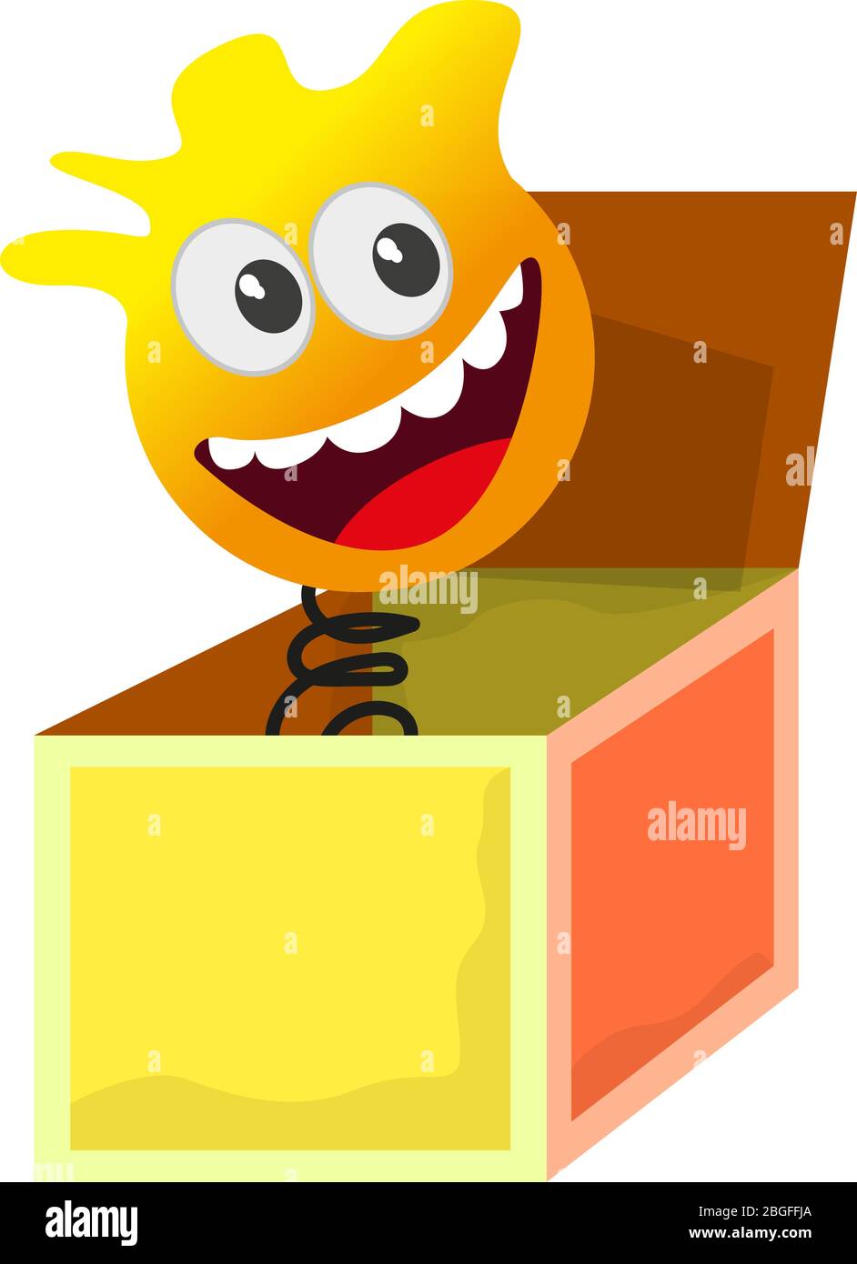 Cartoon fool day surprise box Cut Out Stock Images & Pictures - Alamy