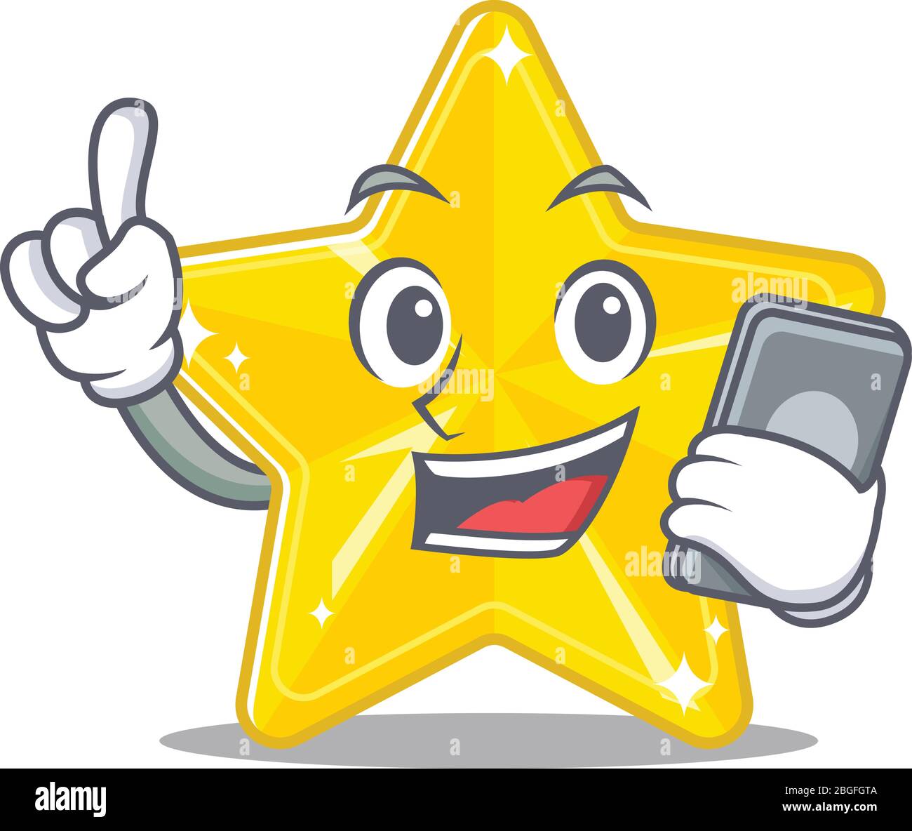 Shiny star cartoon character speaking on phone Stock Vector Image & Art ...