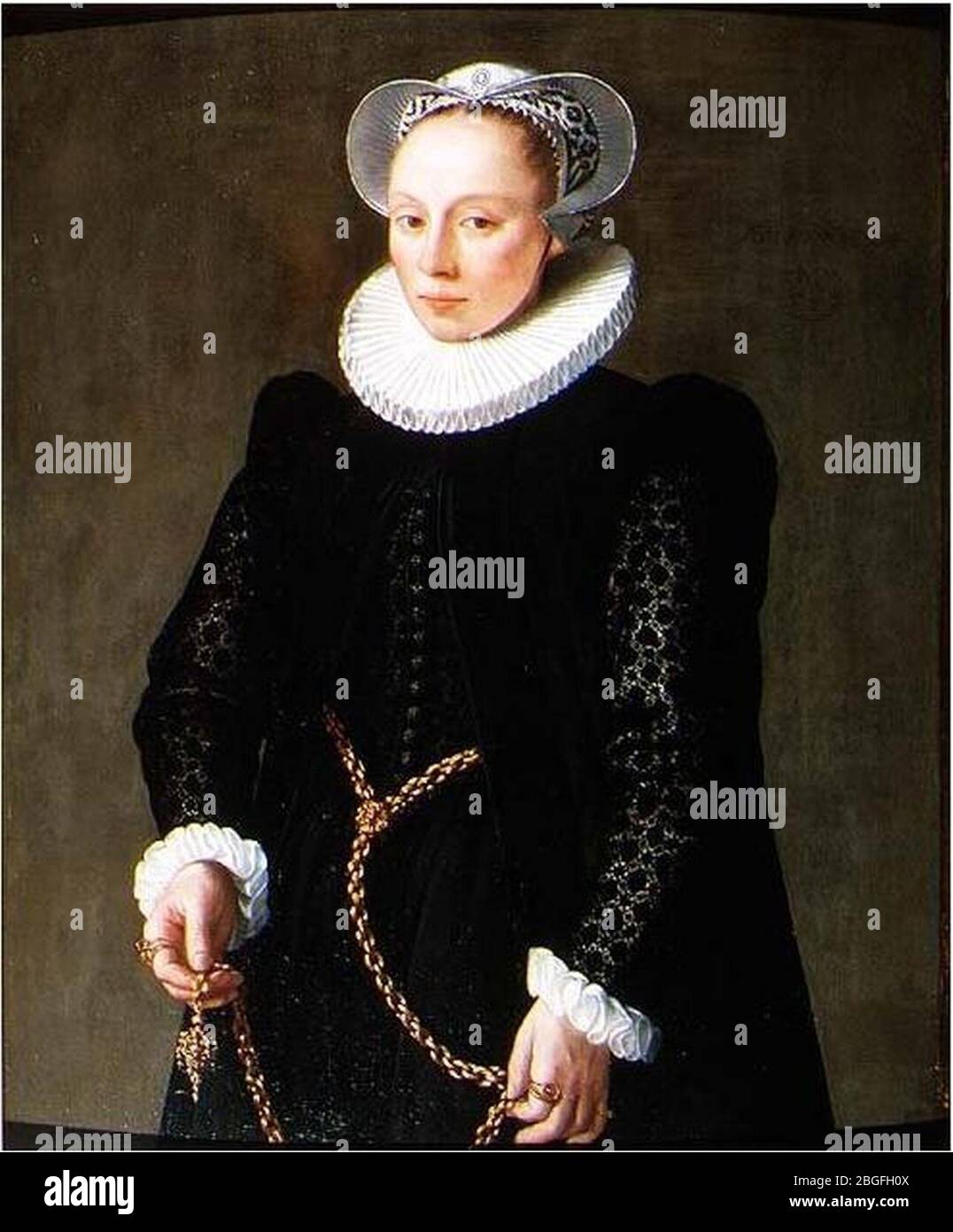 Herman van der Mast - Portrait of a woman aged 24 in 1587 Stock Photo ...