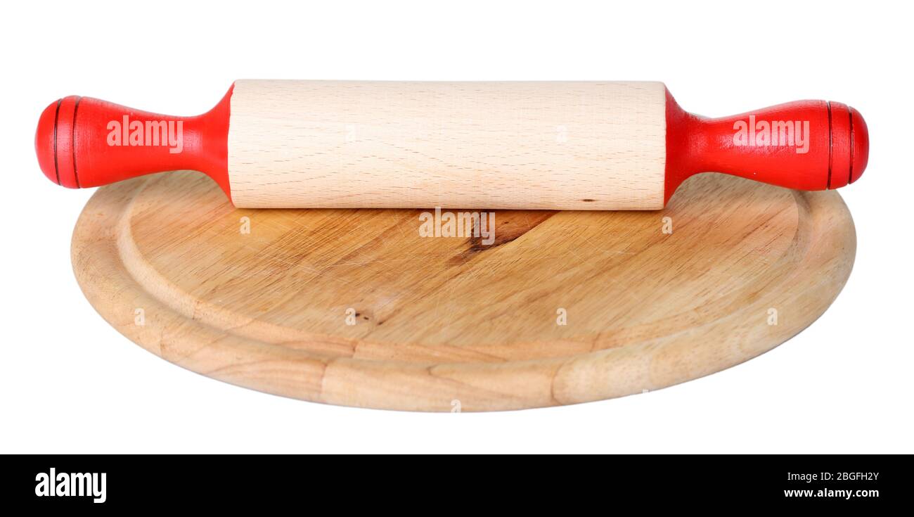 Rolling pin isolated on white Stock Photo - Alamy