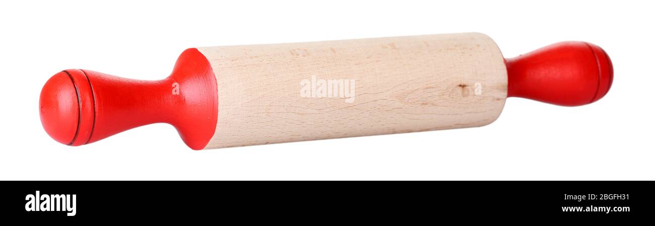 Rolling pin isolated on white Stock Photo - Alamy