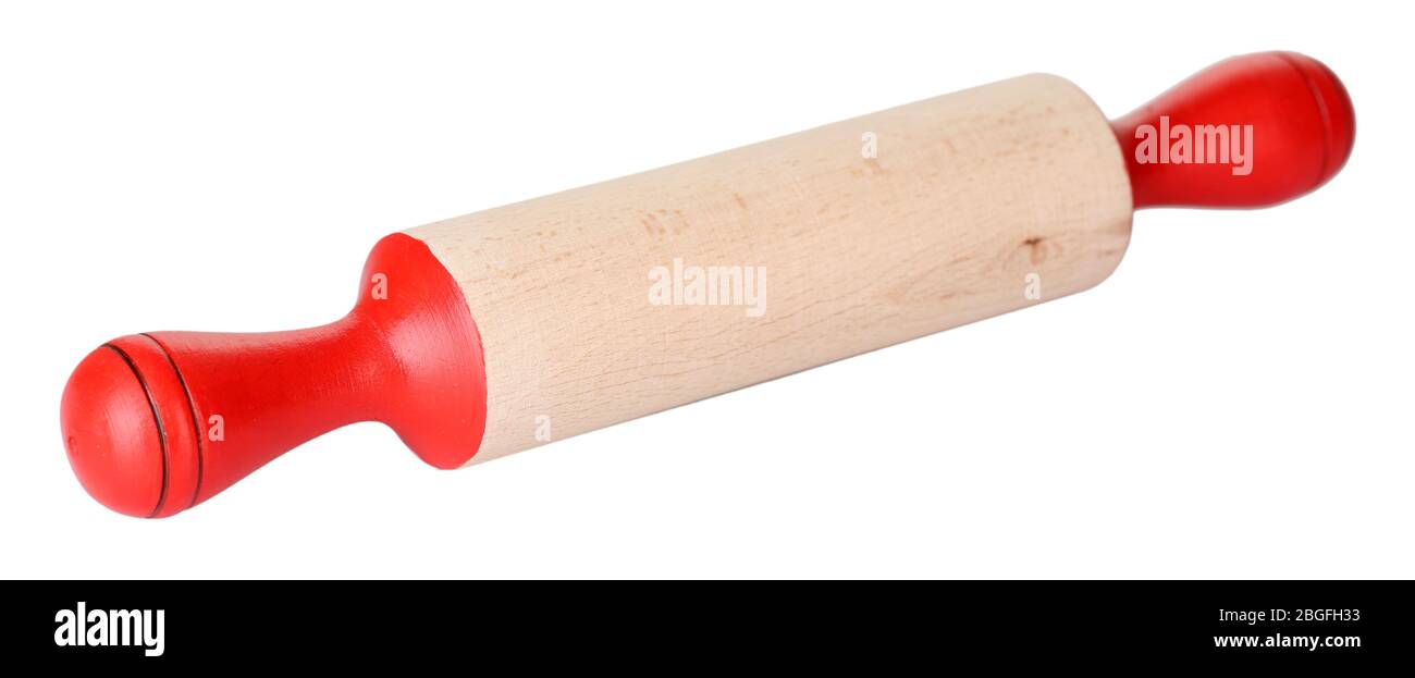 Rolling pin isolated on white Stock Photo - Alamy