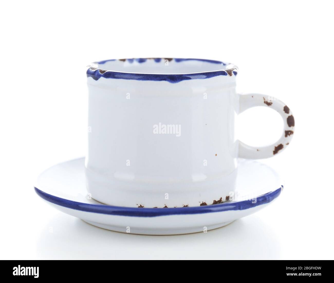 Small white cup isolated on white Stock Photo - Alamy