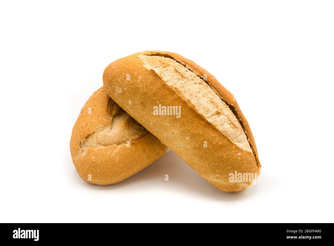 Baked small breads isolated on white background Stock Photo - Alamy