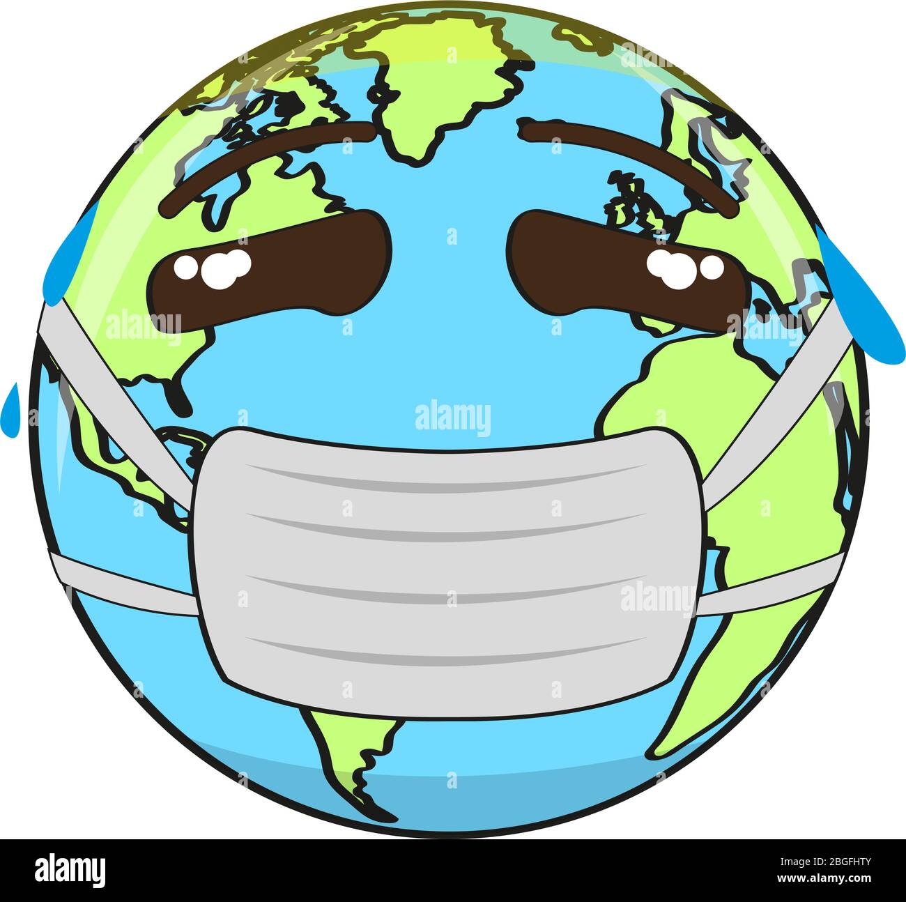 Cartoon of an earth planet sick Stock Vector Image & Art - Alamy